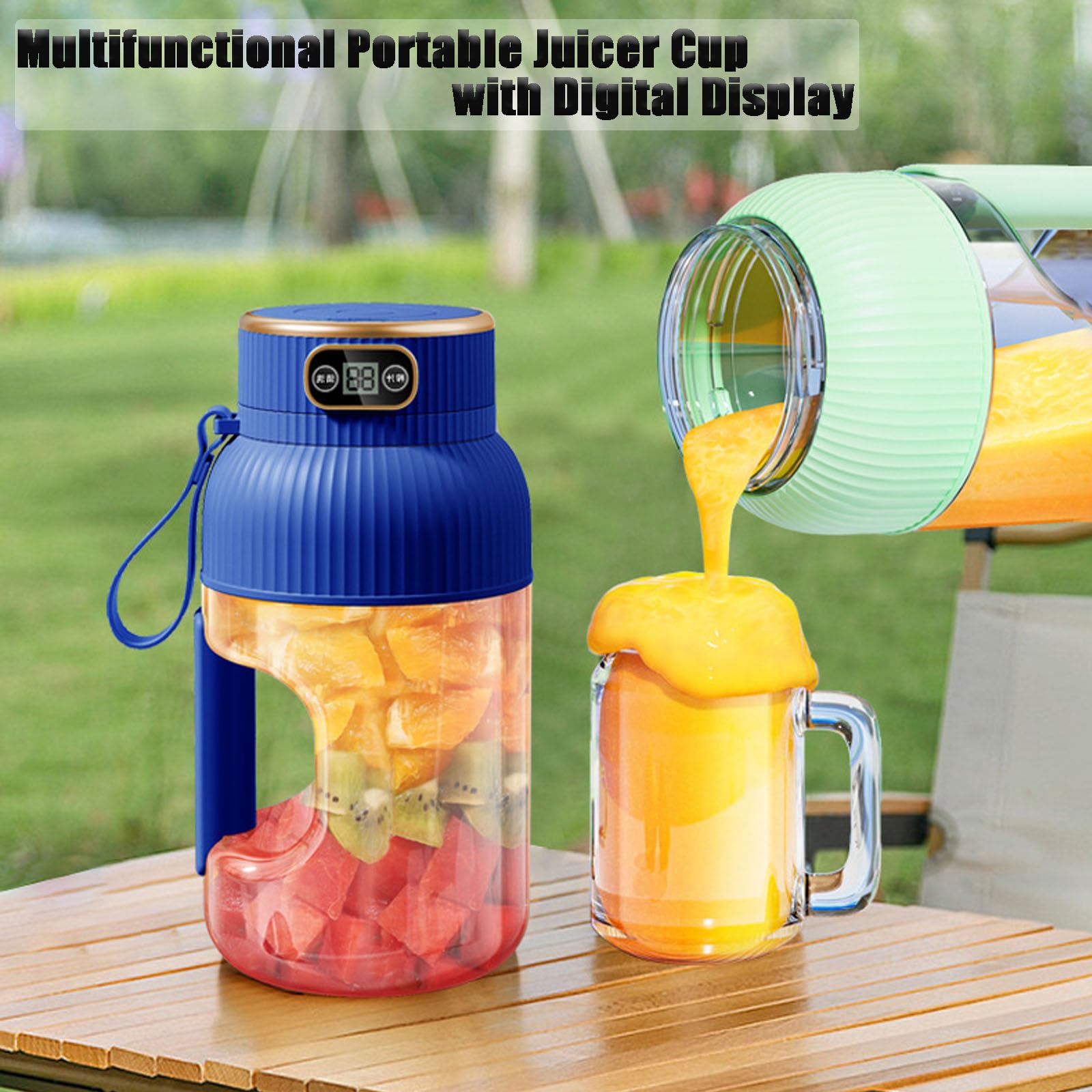 Cutify Portable Smoothie Blender Digital Display Juicer, Digital ...