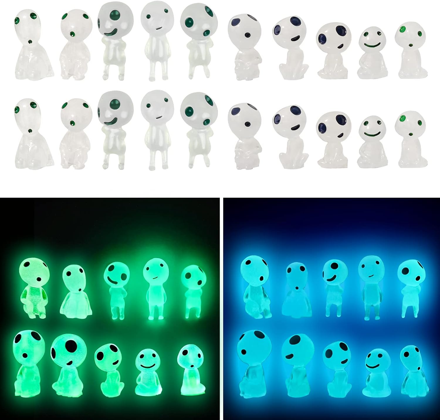 Amazon.com: KIMOBER 20PCS Mini Glow in Dark Tree Elves,Luminous Resin ...
