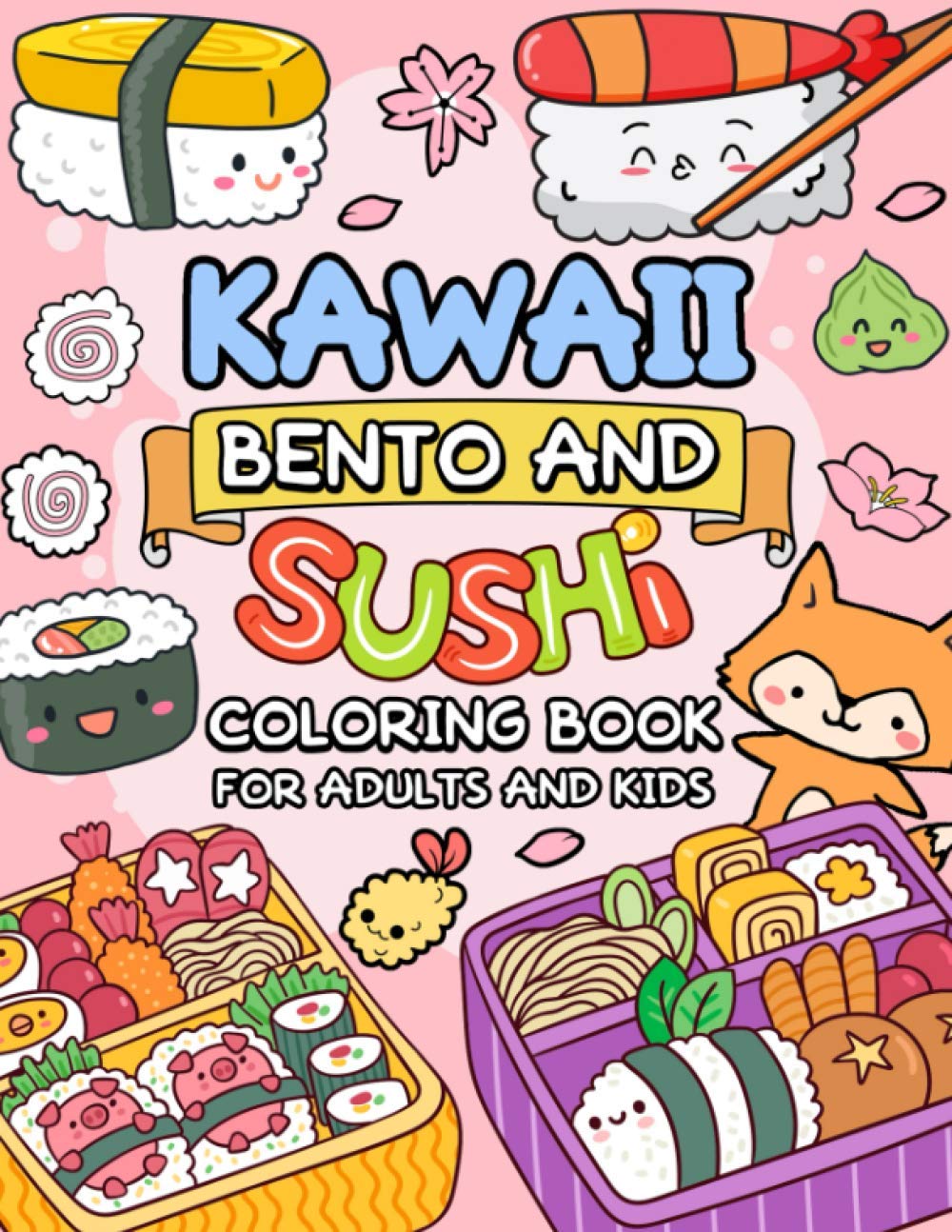 Buy Kawaii Bento and Sushi Coloring Book: Doodle Coloring Pages for ...