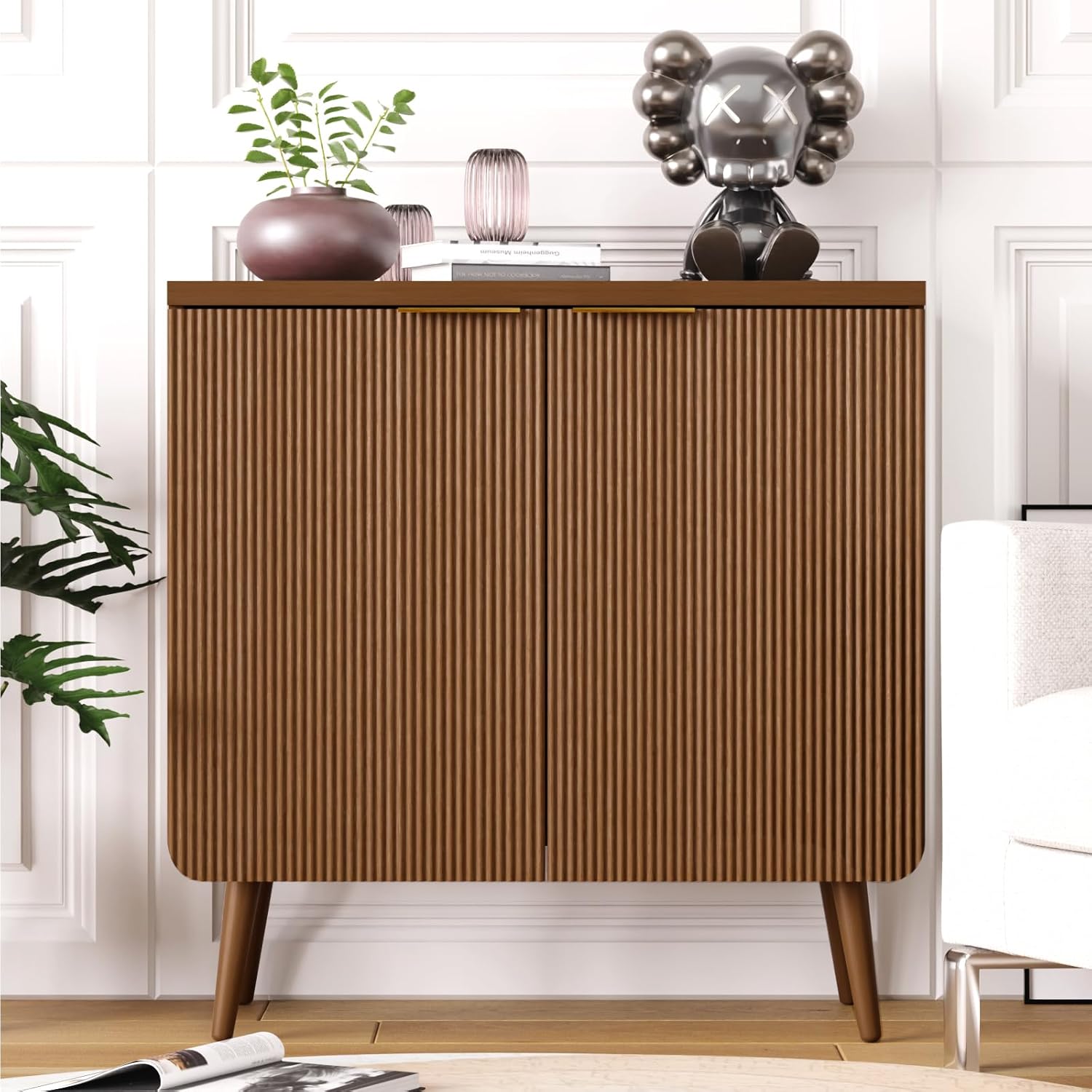 Amazon.com: FONTOI Buffet Cabinet with Storage, Fluted Multifunctional ...