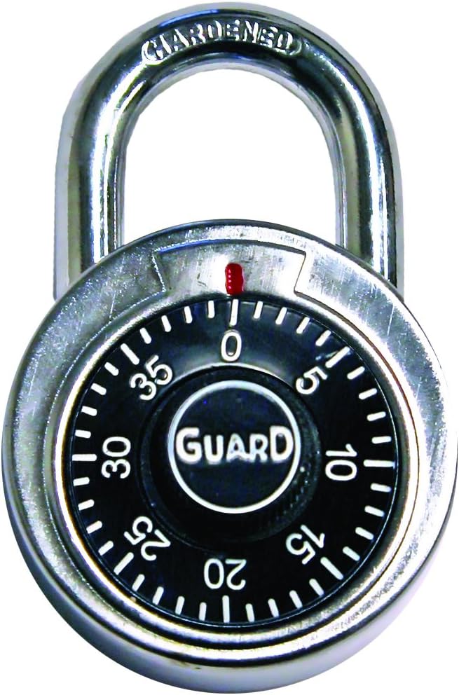 Guard Security HOU0501 Combination Padlock Locks, Heavy Duty, Chrome ...