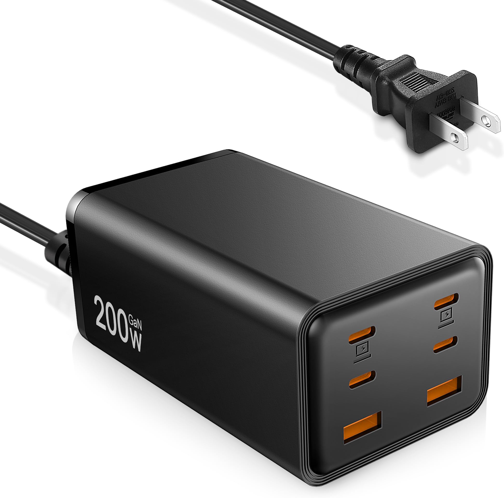 Amazon.com: 200W USB C Charger Block,Fast Charger for 2 Laptops,65W USB ...