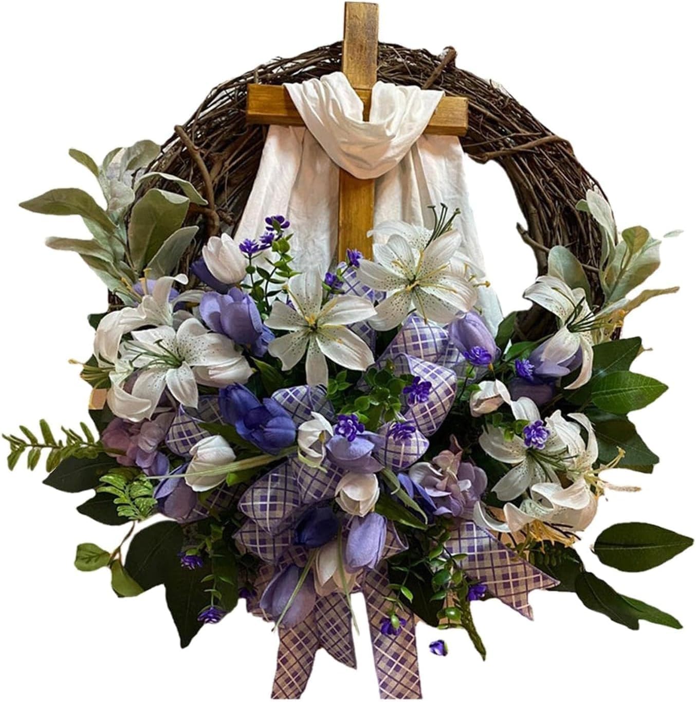 Amazon.com: Easter Wreaths for Front Door Decorations, 16 inch Swag ...