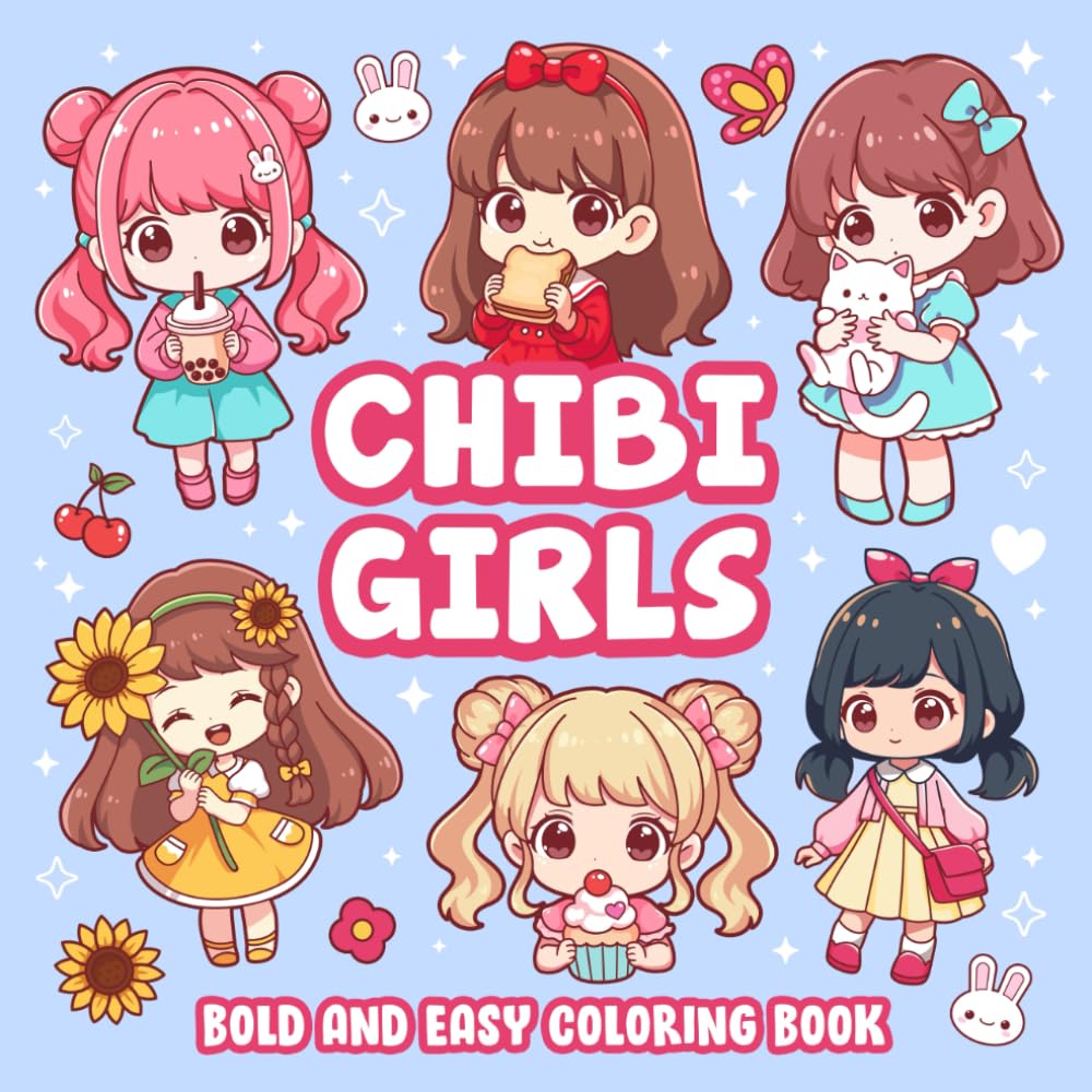 Amazon.com: Chibi Girls Bold And Easy Coloring Book: Kawaii Japanese ...