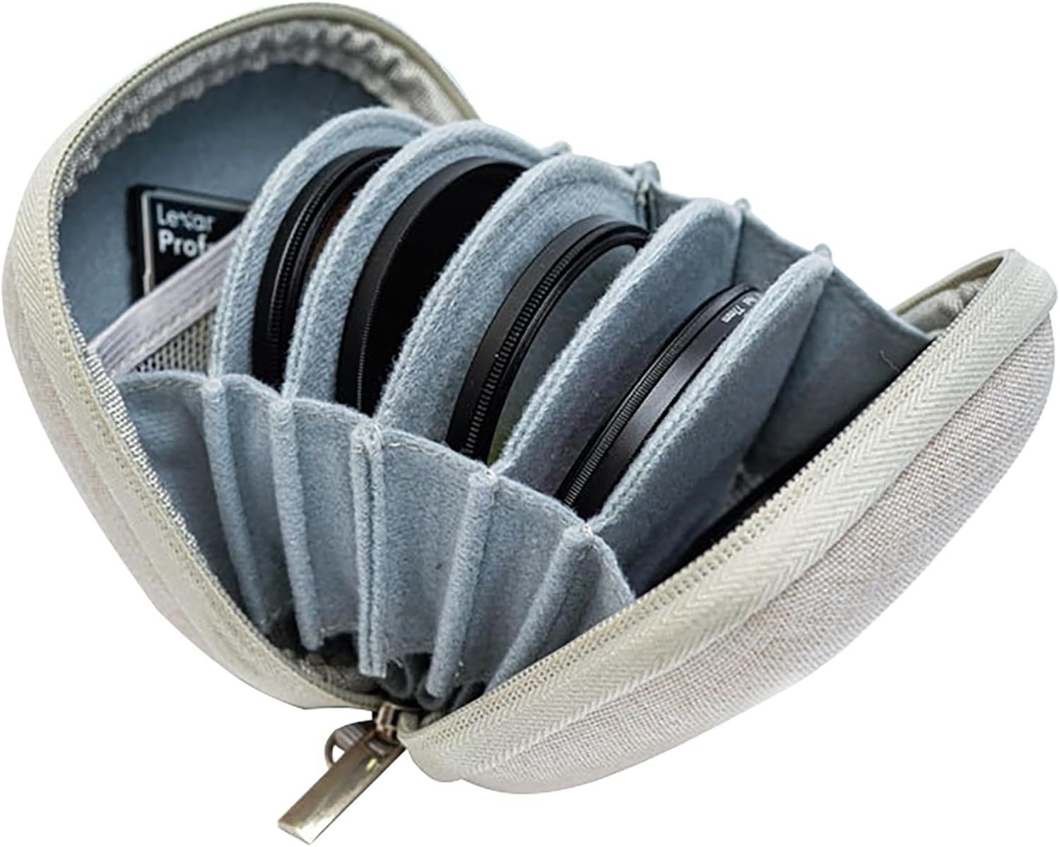 tunghey 8 Pockets Hard Shell Lens Filter Bag Up to 95mm, Water ...