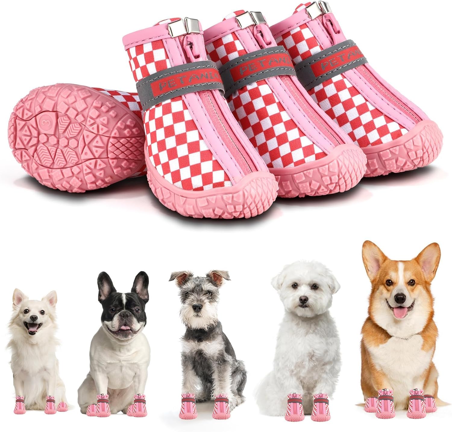 Amazon.com: Petanim Small Dog Boots for Winter, Waterproof Dog Shoes ...