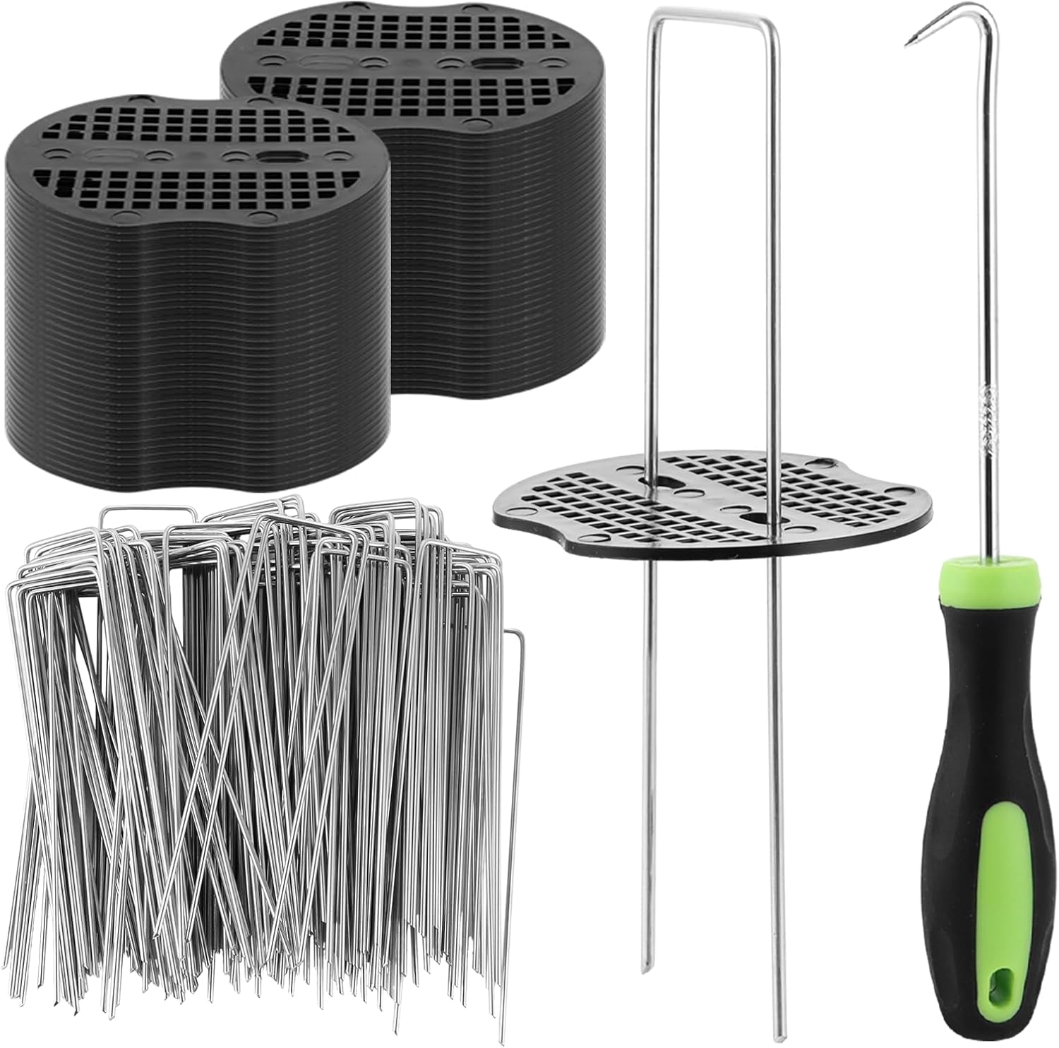 YOUNTHYE 100 Pack Weed Control Membrane Pegs, 6"/150mm Weed Membrane ...