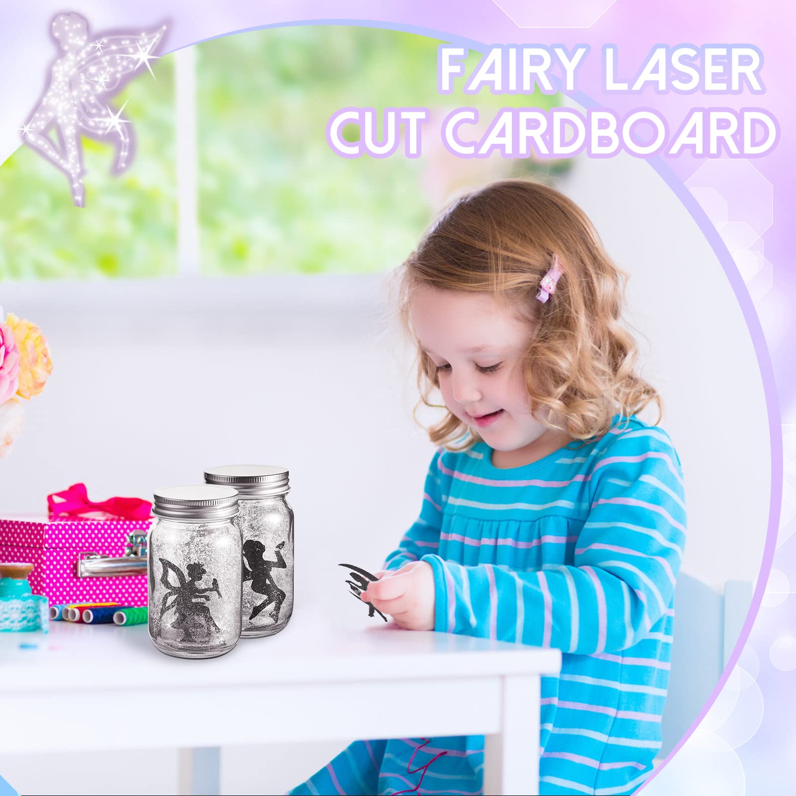 Snapklik.com : 40 Pcs Fairies Laser Cut Cardboard Fairy Mermaid ...