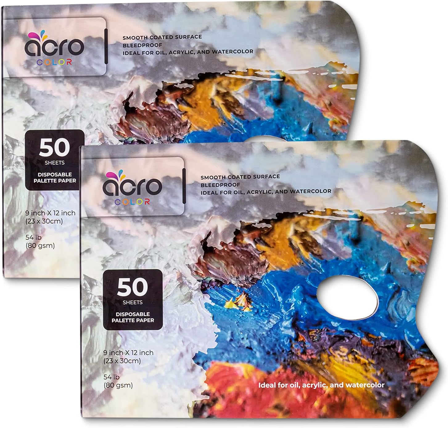 Amazon.com: Acro Color Disposable Palette Paper Pad for Oil,Acrylics ...