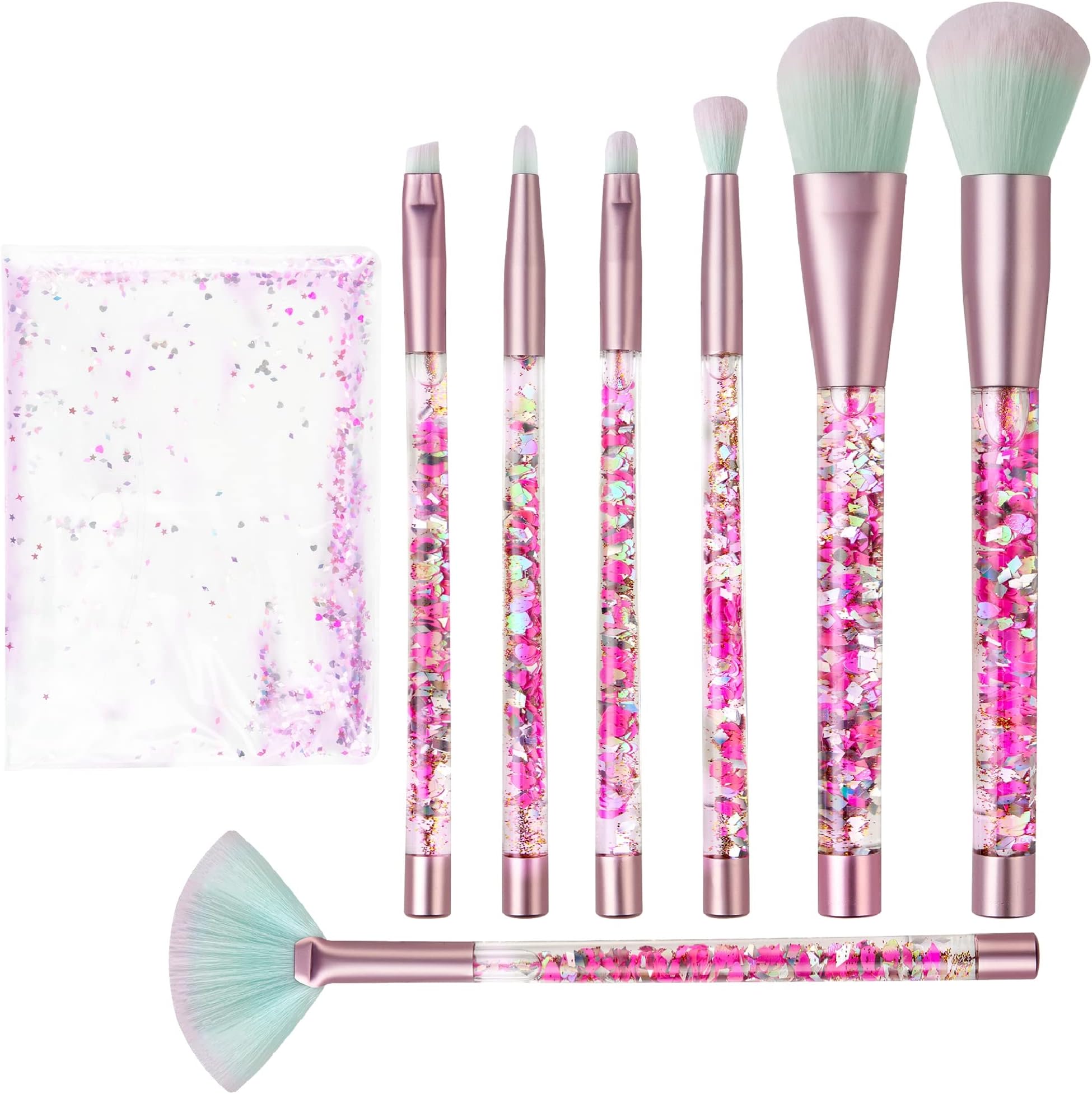 Amazon.com: WLLHYF 7 Pack Glitter Makeup Brush Set Stylish Cosmetics ...