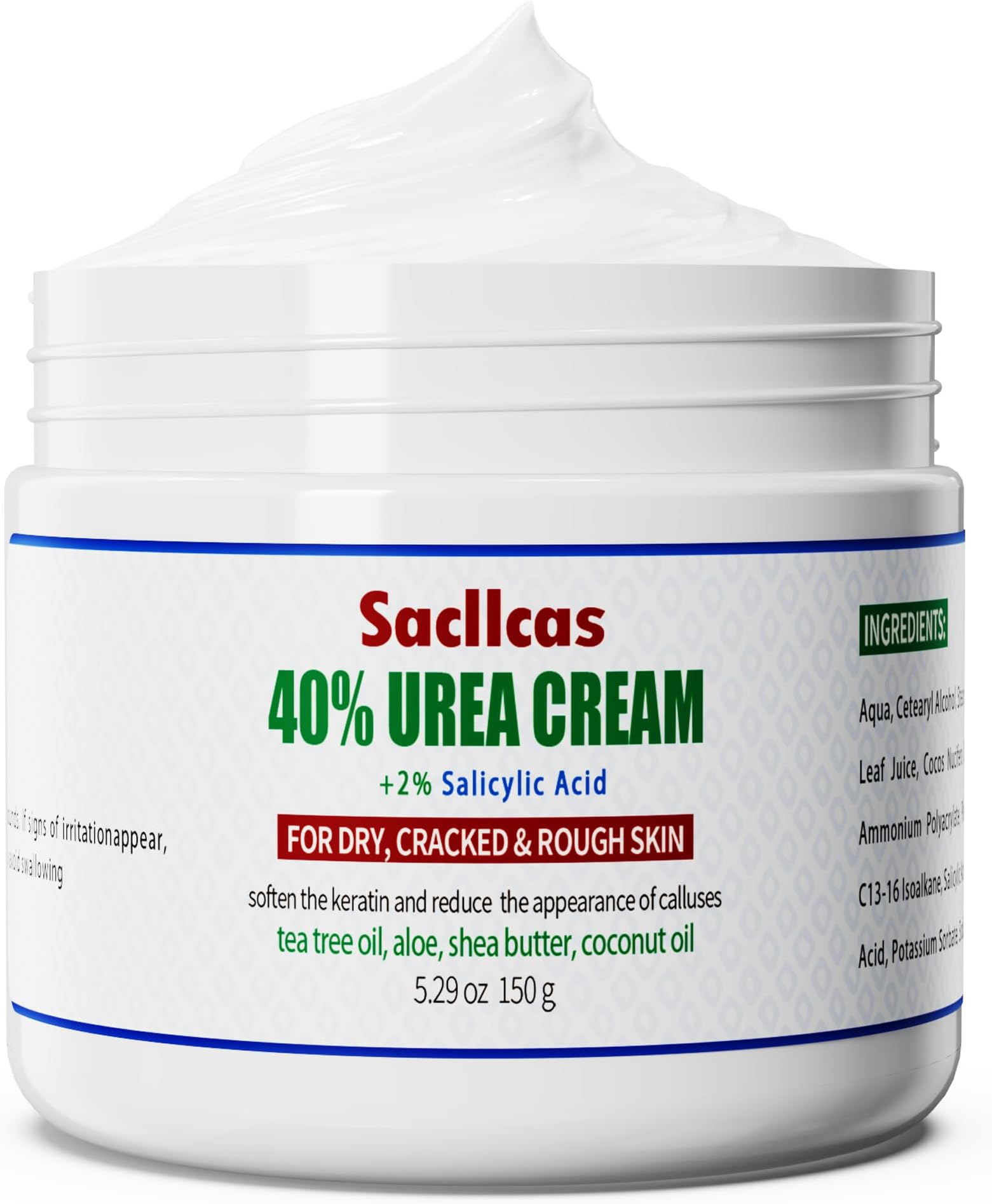 Amazon.com : SACLLCAS Urea Cream 40% Plus Salicylic Acid 2% - Fast ...