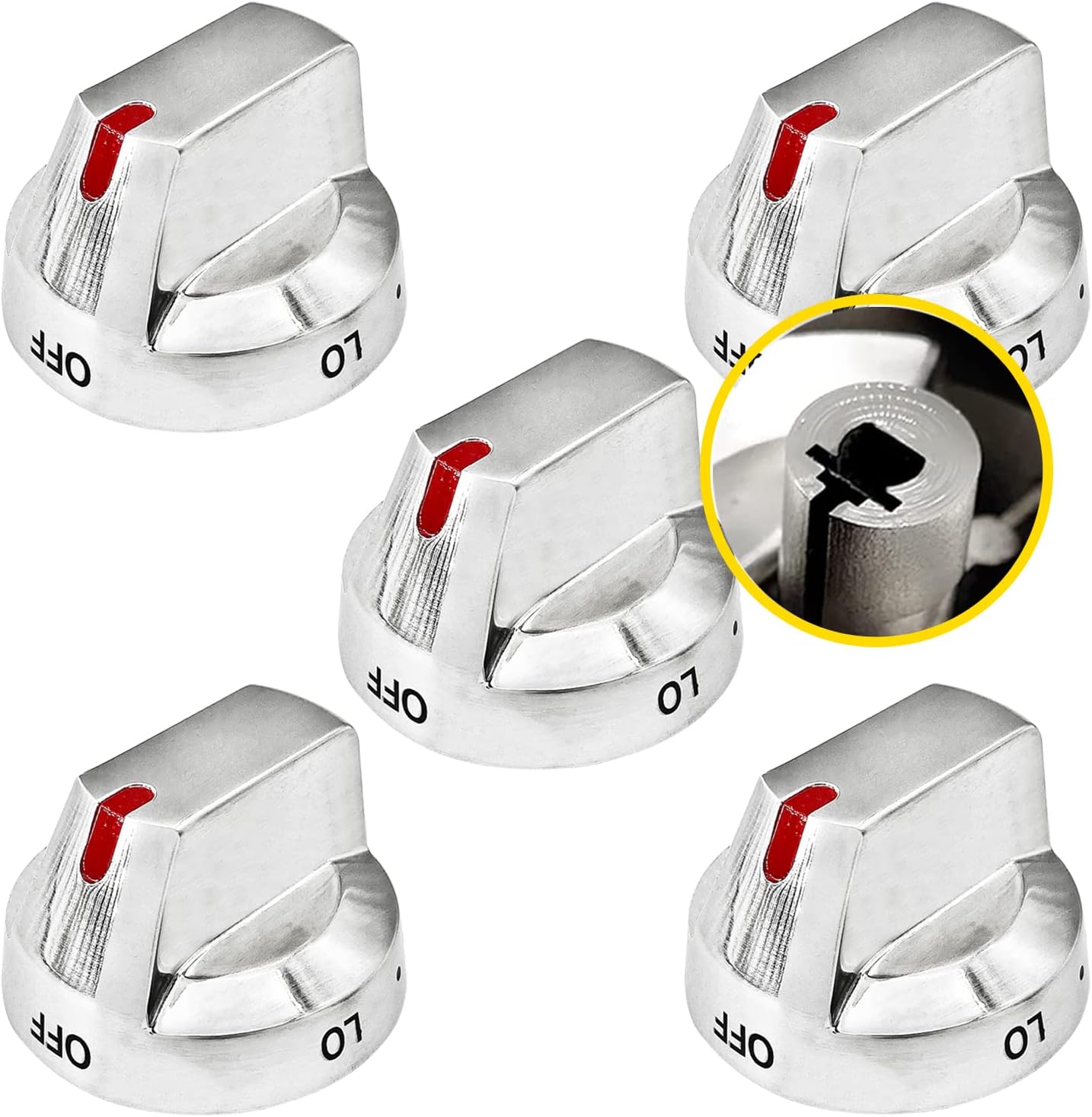 Gattaidar Upgrade Stove Knobs Hole 8mm Replacements Stainless Steel Top ...