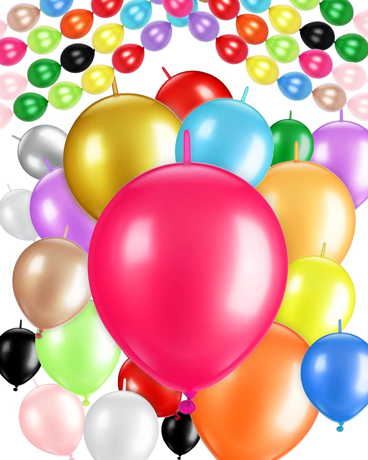 Amazon.com: 600 Pcs 6 Inch 10 Inch Christmas Linking Balloons Quick ...
