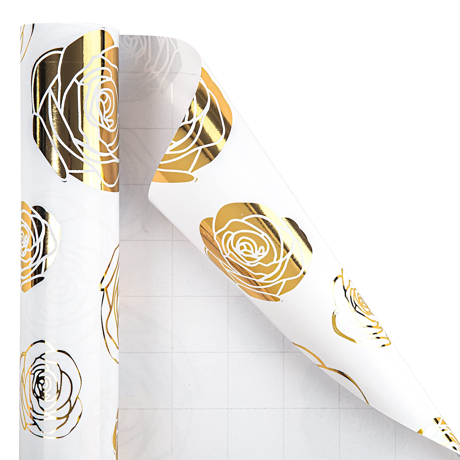 Snapklik.com : RUSPEPA Wrapping Paper Roll - Mini Roll - Gold Foil Rose ...