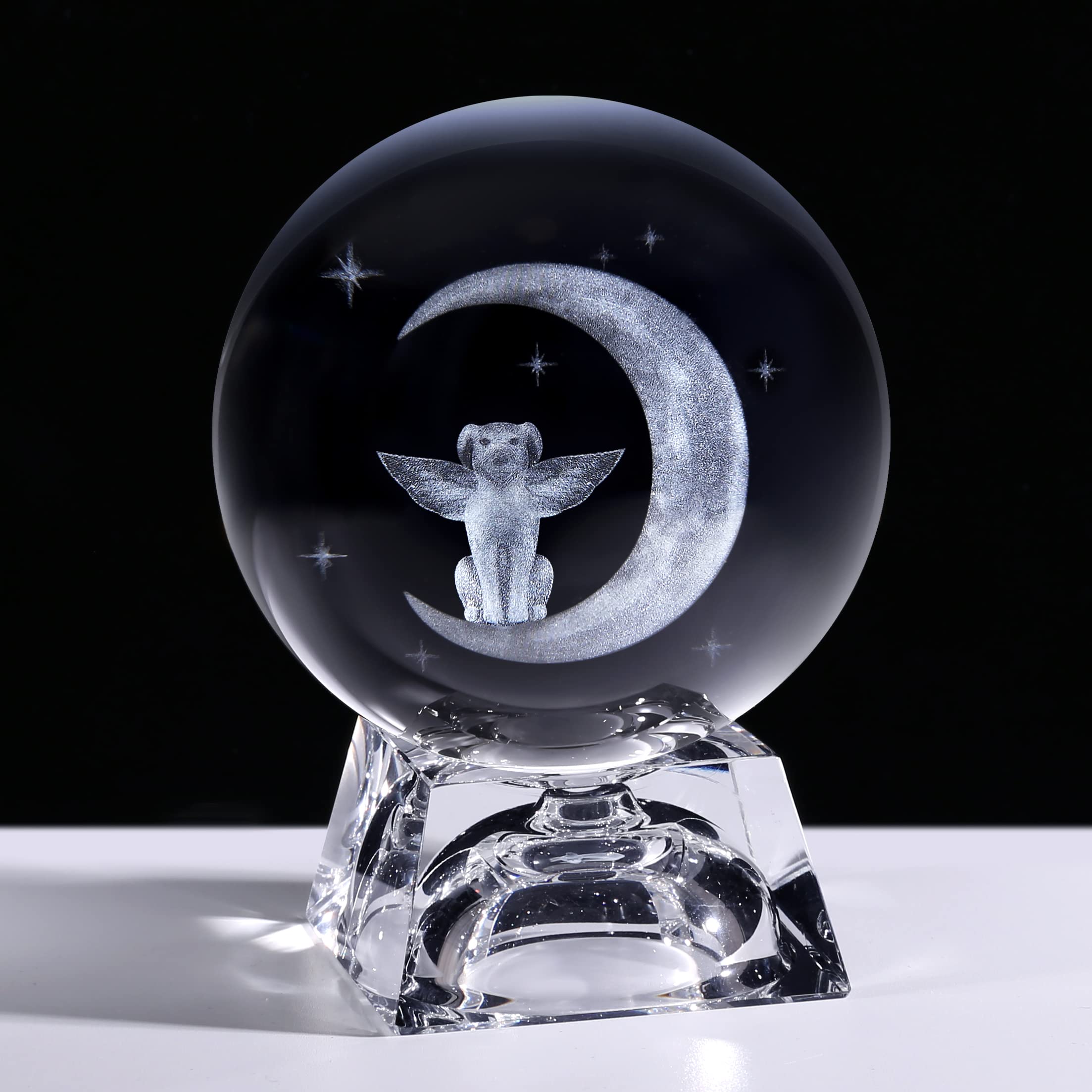 Dog Memorial Gifts, 3D Laser Etched Crystal Ball with Stand, Loss of ...
