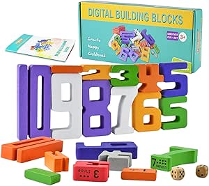 Wooden Digit,Math Building Blocks,Mathematics Numbered Building Block ...