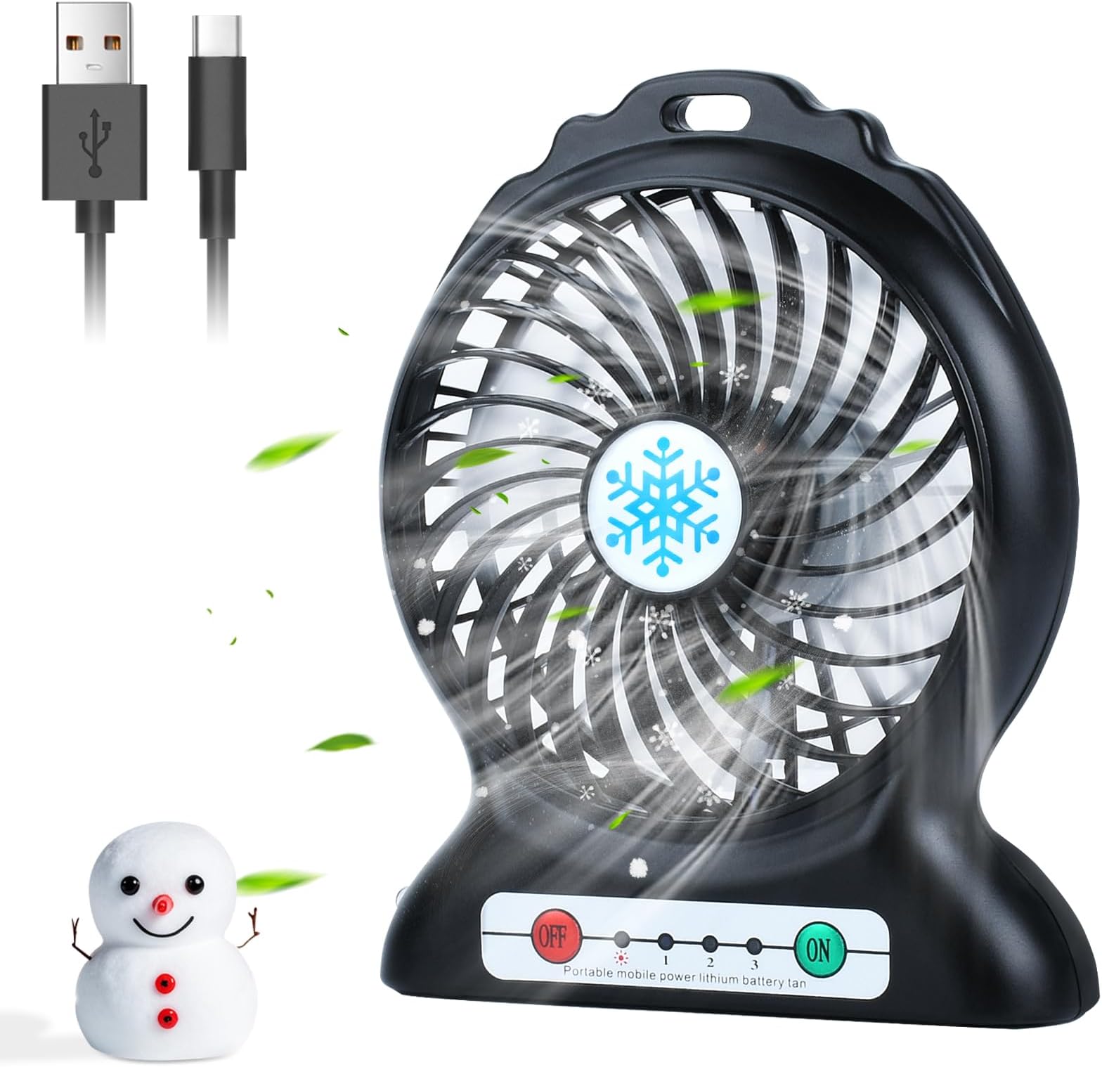 Amazon.com: ADURI USB Table Fan Small, Rechargeable Battery Operated ...