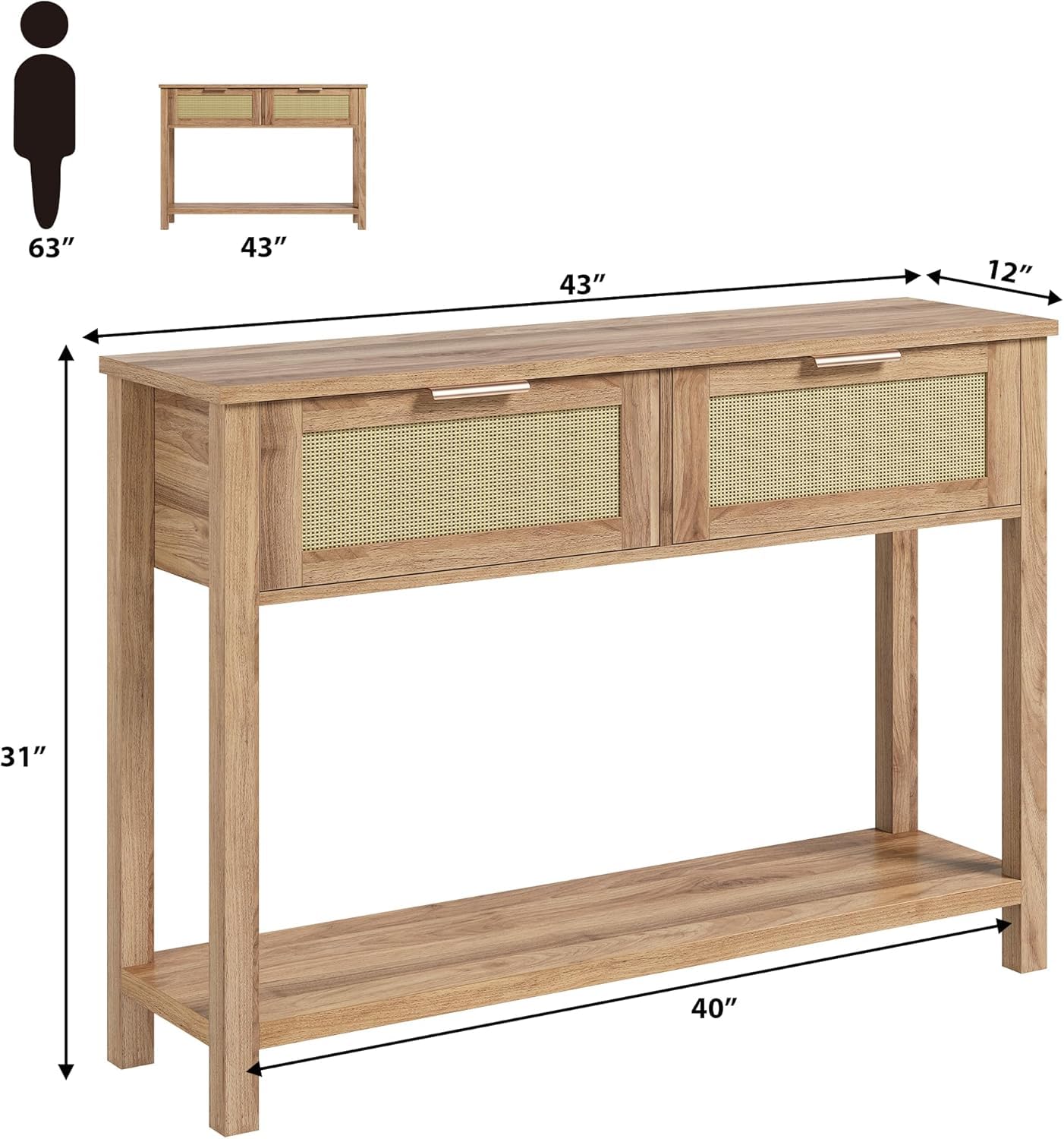 Snapklik.com : TrailBlaze Rattan Console Table