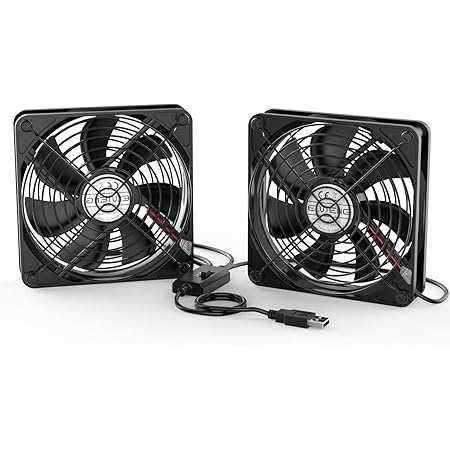 ELUTENG 140mm Dual USB Fan 5V, 2 In 1 Desk USB Fan with Three-speed ...