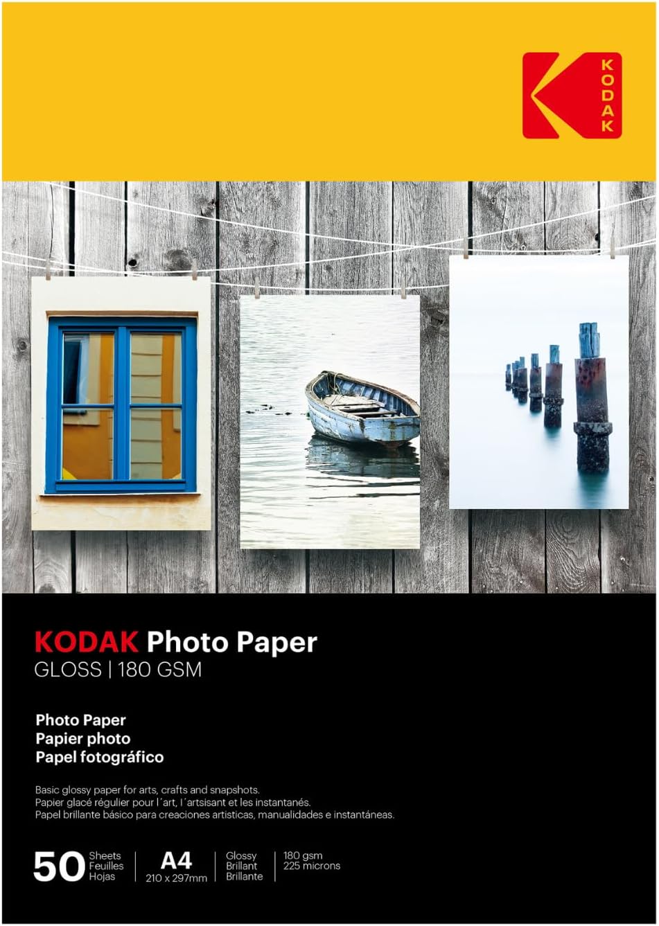 Epson Photo Paper Glossy A4-100 Sheets (200 GSM), C13S042540 : Amazon ...