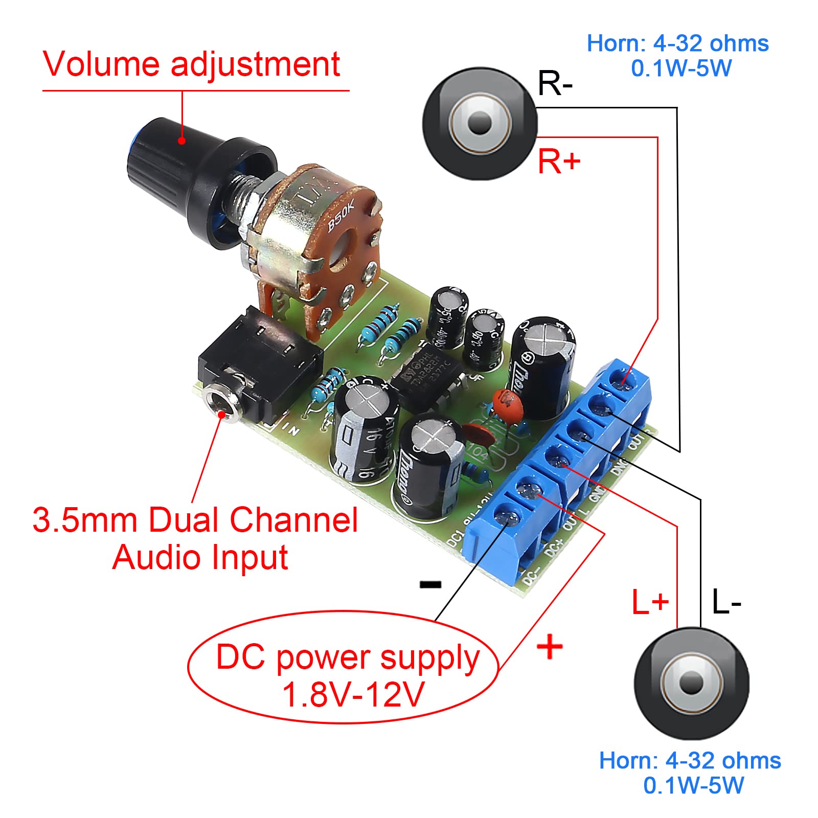 Snapklik.com : 4pcs TDA2822M Audio Amplifier Board 2.0 Channel Stereo ...