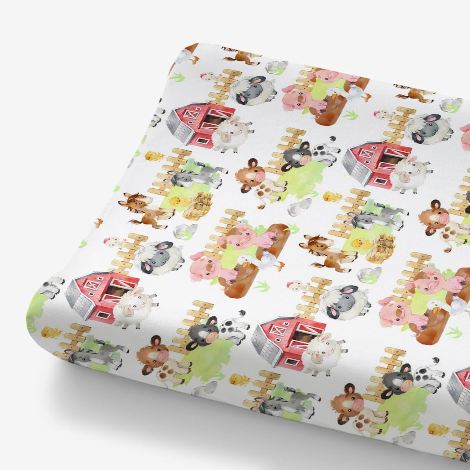Amazon.com: HawSkgFub Farm Animals Life Barn Changing Pad Cover for ...