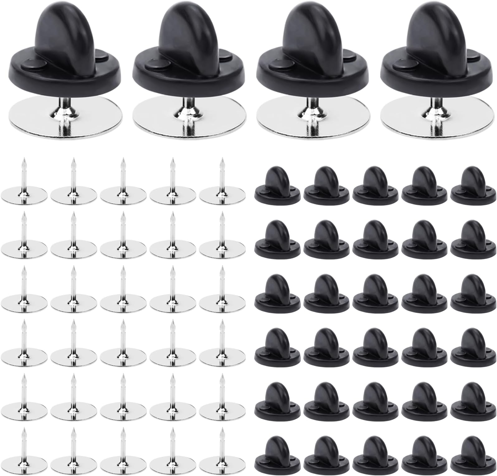 Amazon.com: Tie Tacks Blank Pins with PVC Rubber Pin Backs, 50 Pairs ...