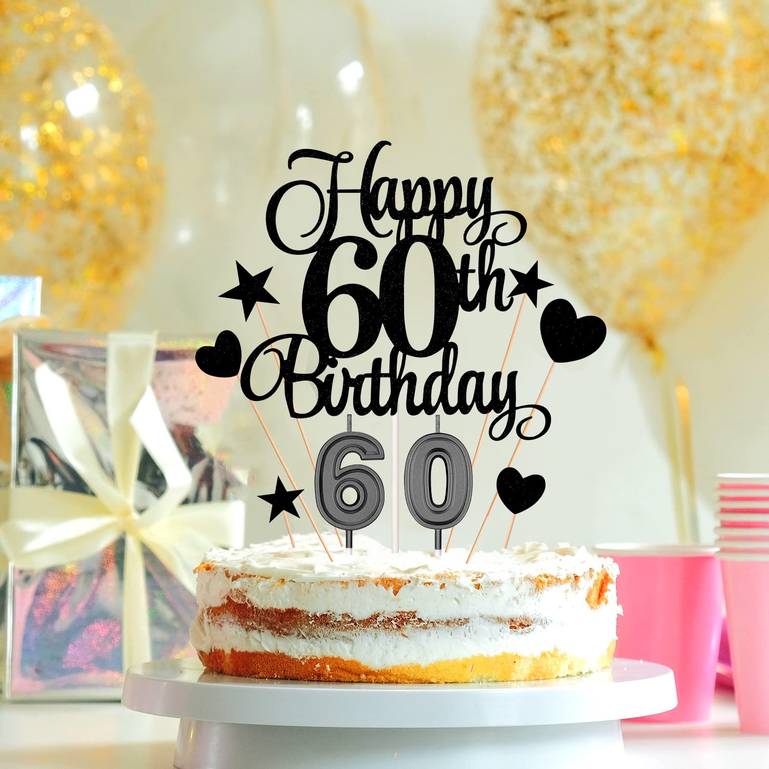 60 Birthday Cake With Candles