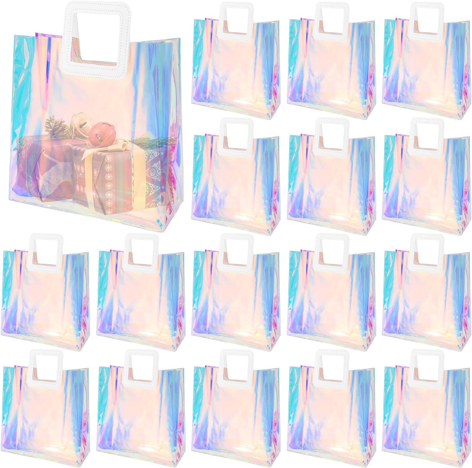 Amazon.com: Jetec 20 Pcs Clear Plastic Gift Bags with Handles 7x4x8 ...