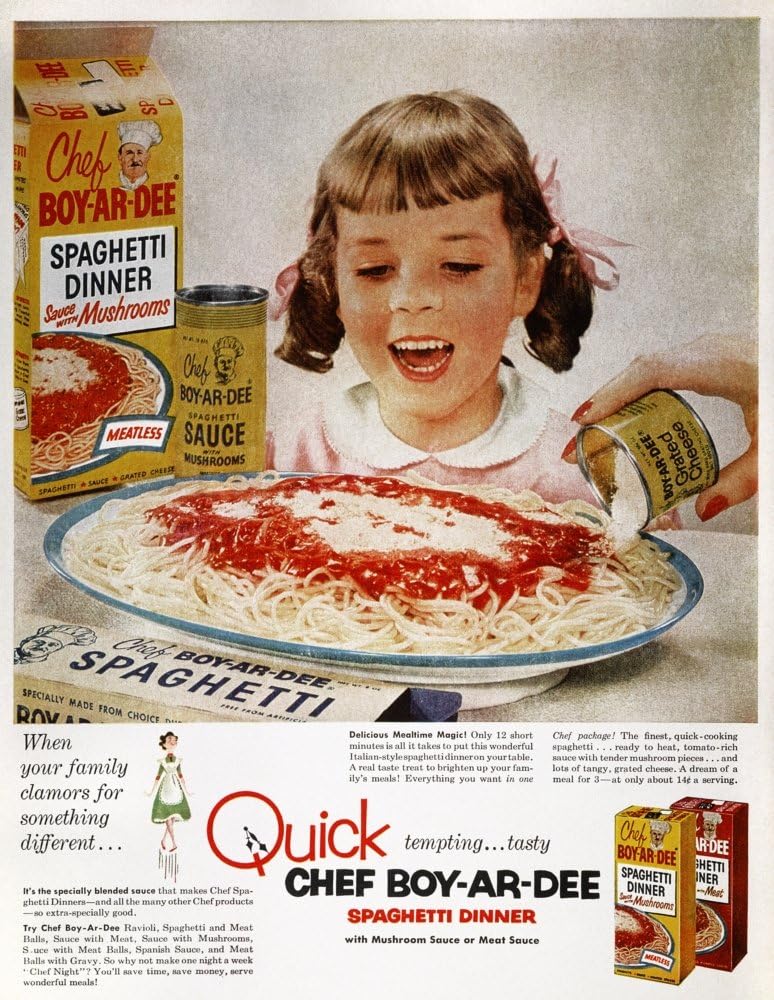 Amazon.com: Chef Boy-Ar-Dee Ad 1954 Nadvertisement For Chef Boy-Ar-DeeS Quick Tempting Tasty ...
