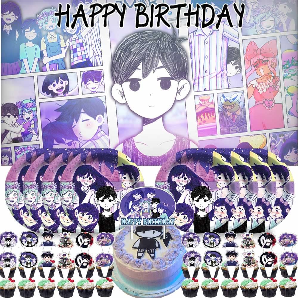 Omori Party Supplies Birthday Decorations Plates Banner Cake Toppers ...