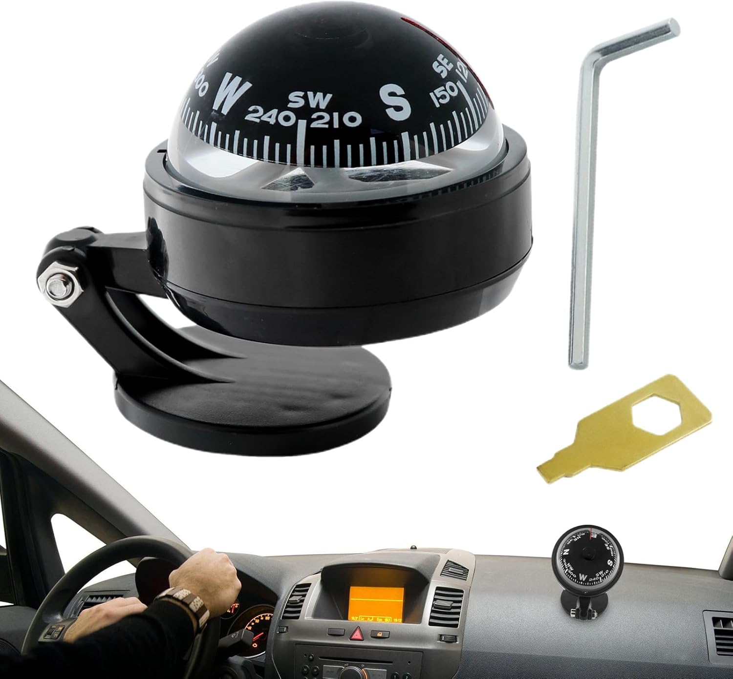 Amazon.com: Compass for Car Dashboard, Adhesive Compass Ball for Auto ...