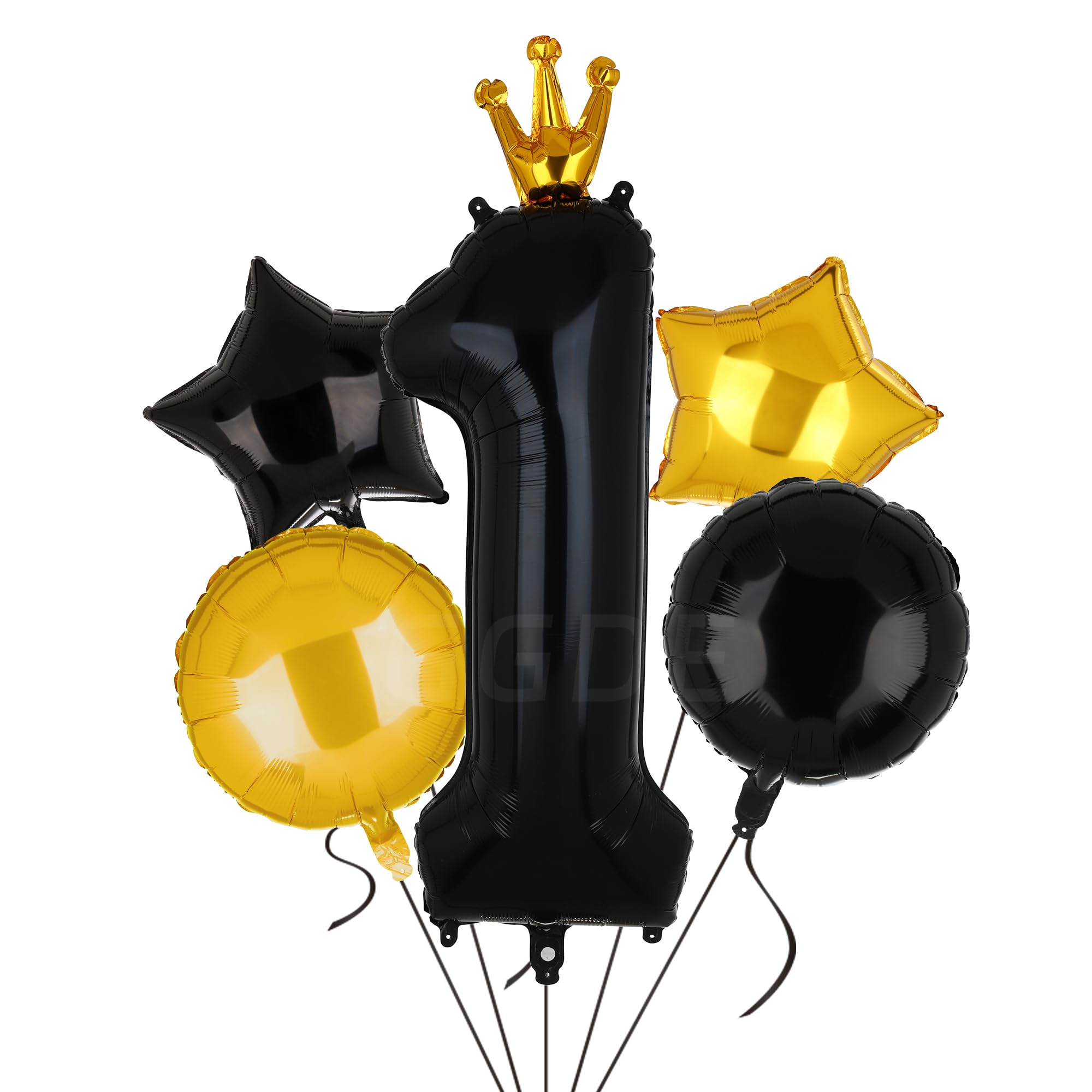 Amazon.com: 40 Inch Black Number Balloon 1 First Birthday Large Mylar ...