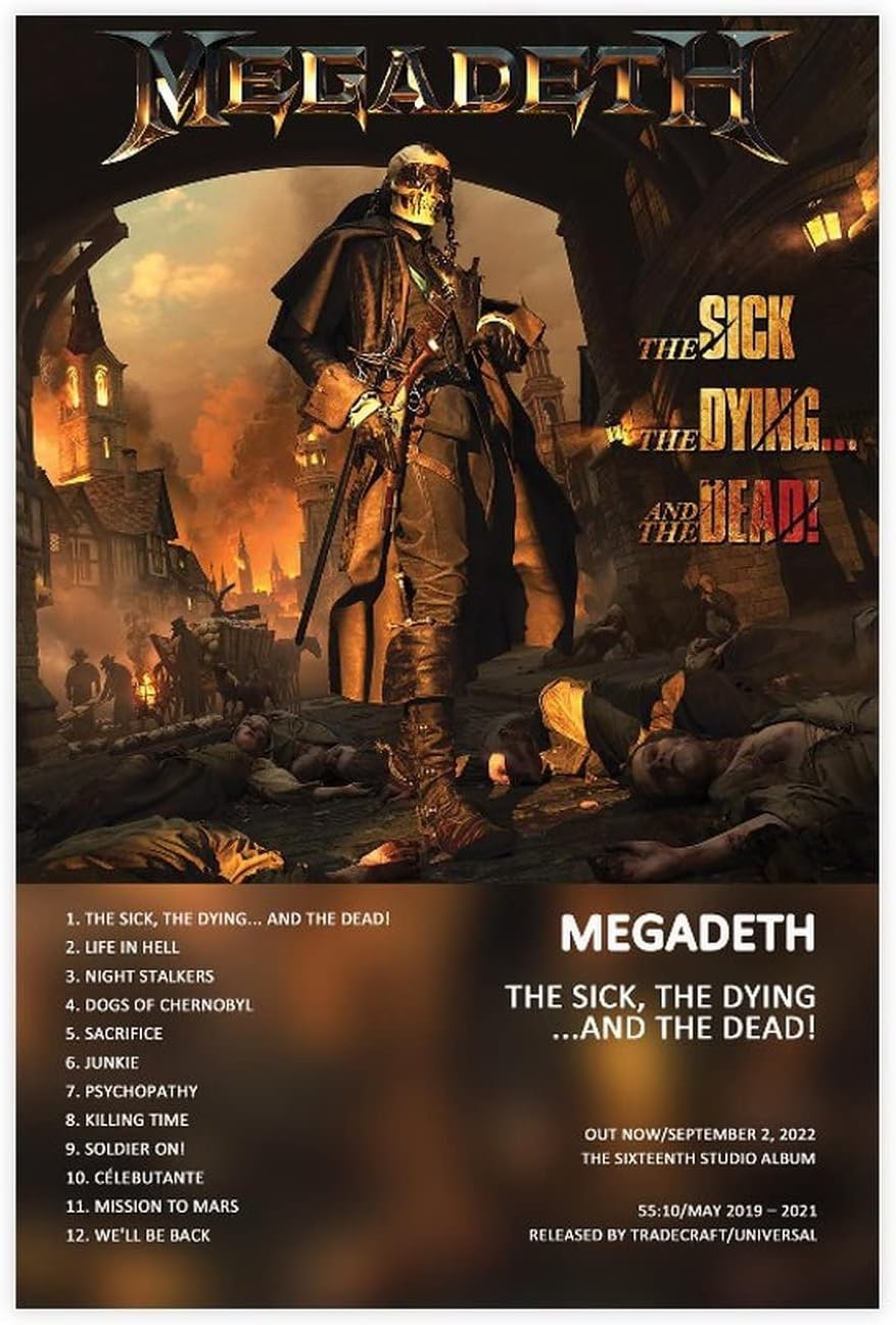 Amazon.com: Megadeth Poster The Sick, The Dying... And The Dead! Music ...