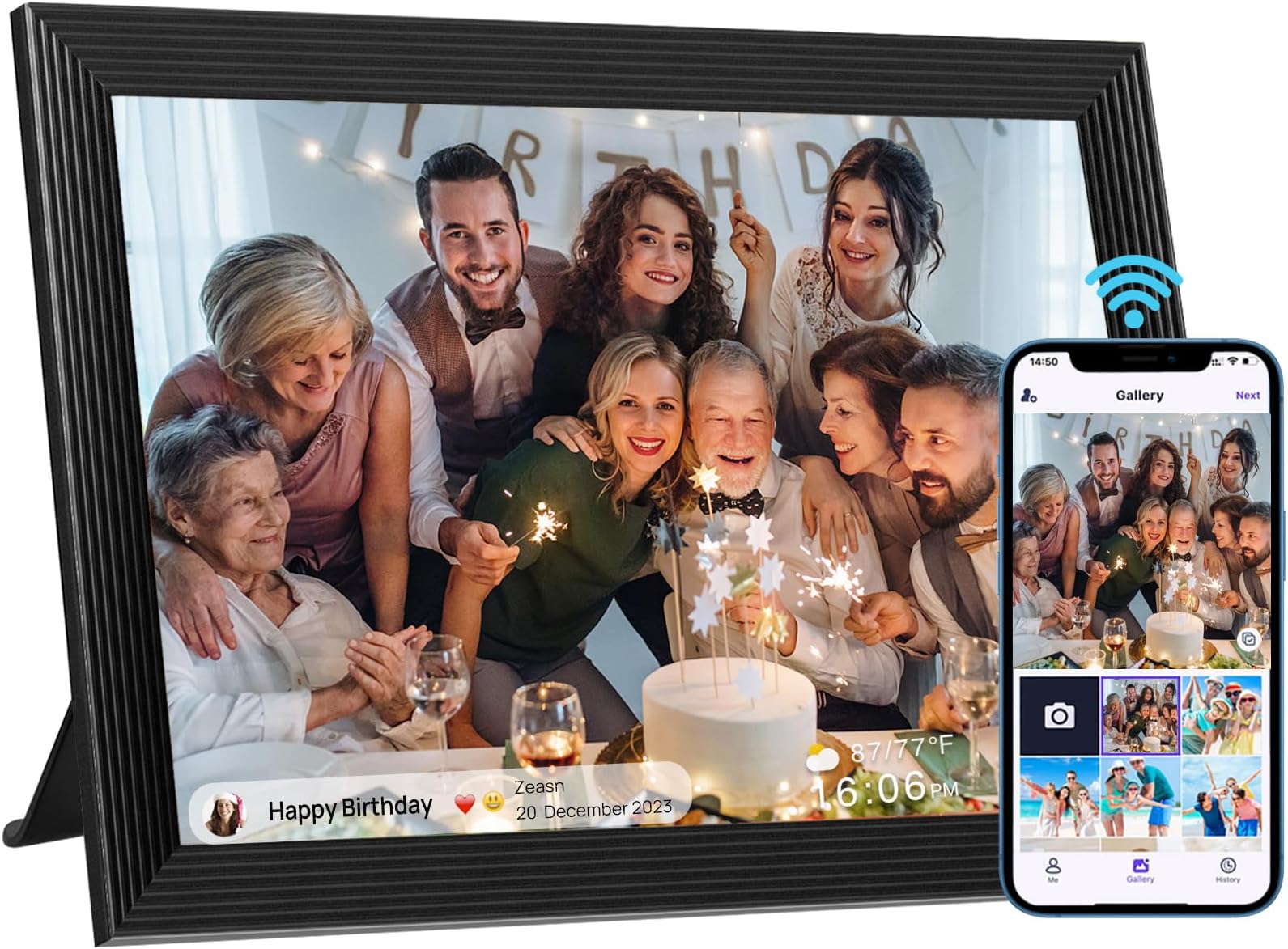 Amazon.com : 10.1" WiFi Digital Picture Frame,16GB Smart Digital Photo ...