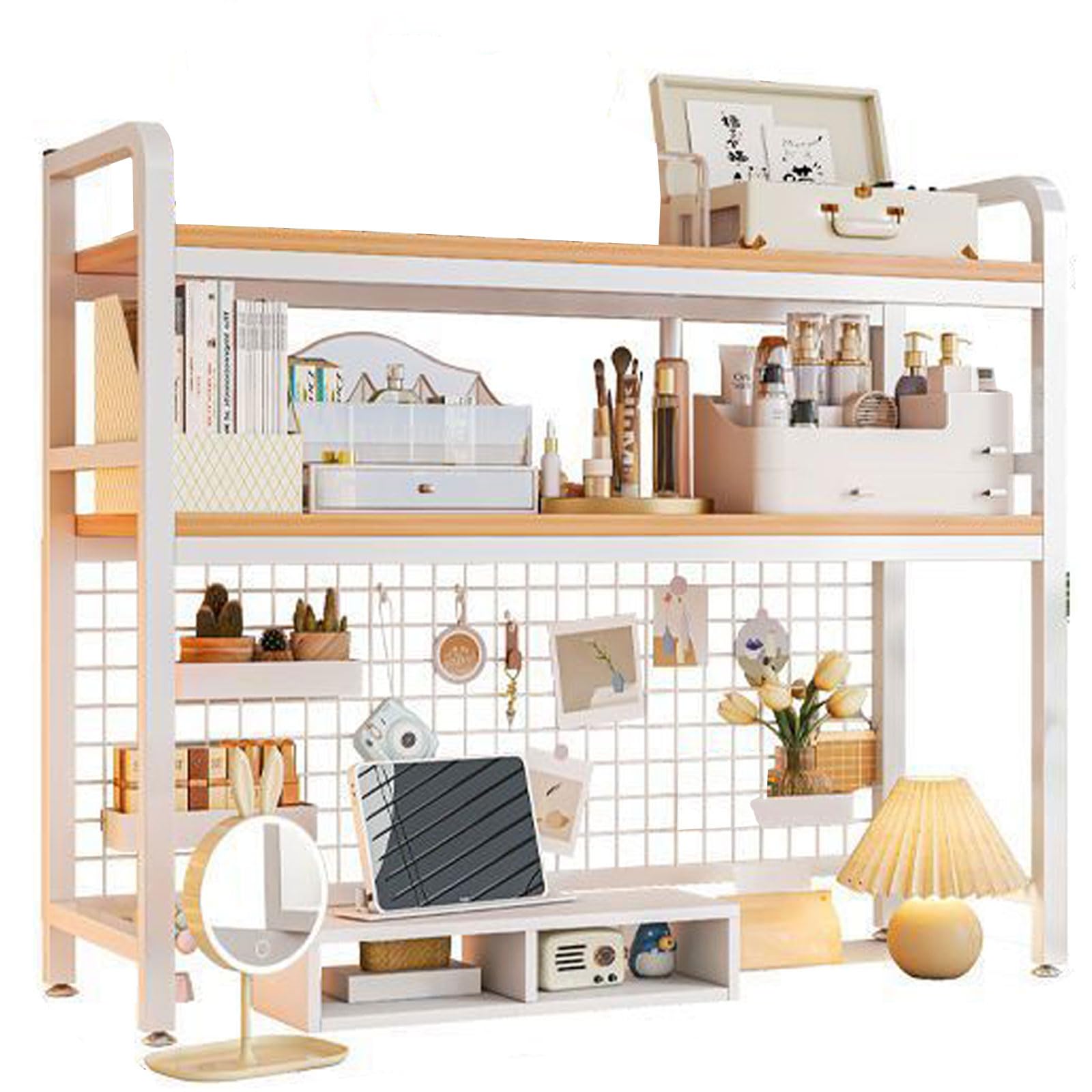 Amazon.com: 2-Tier Desk Shelf, 45.3" Multipurpose Desktop Organizer ...