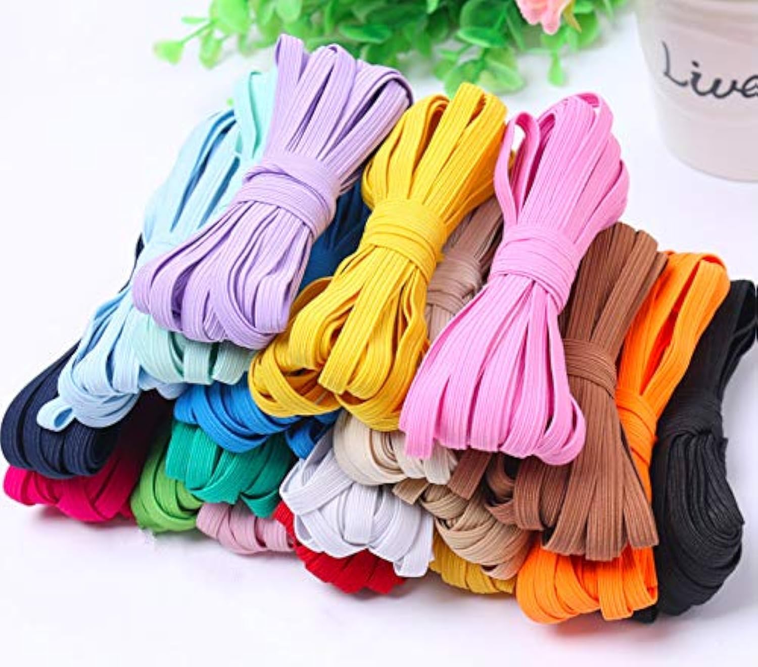 Amazon.com: Elastic Bands Phinicco 16 Colors 52 Yards 1/4 Inch Elastic ...