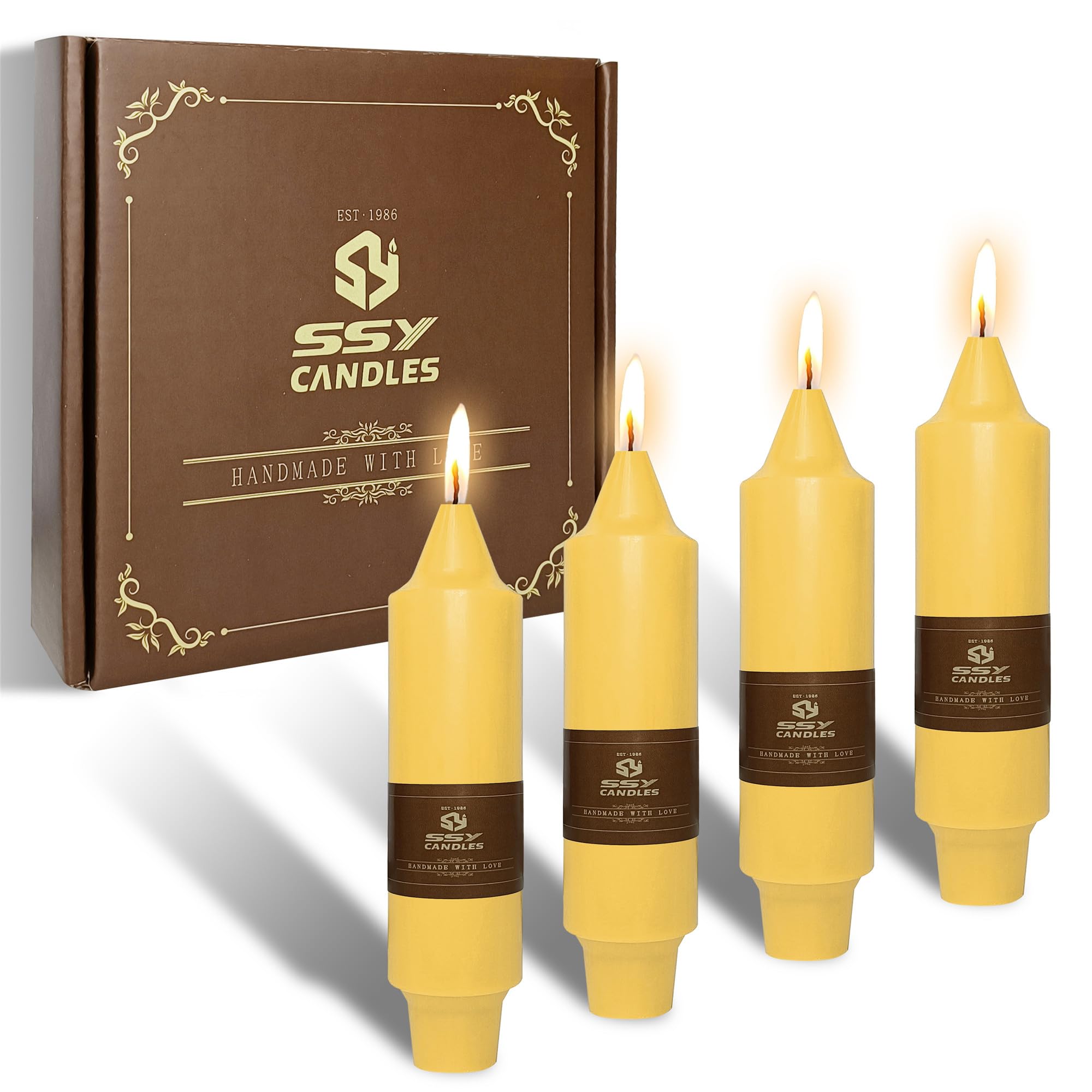 Amazon.com: Summer Taper Candle Beeswax Candlesticks,Gedengni 4pcs ...