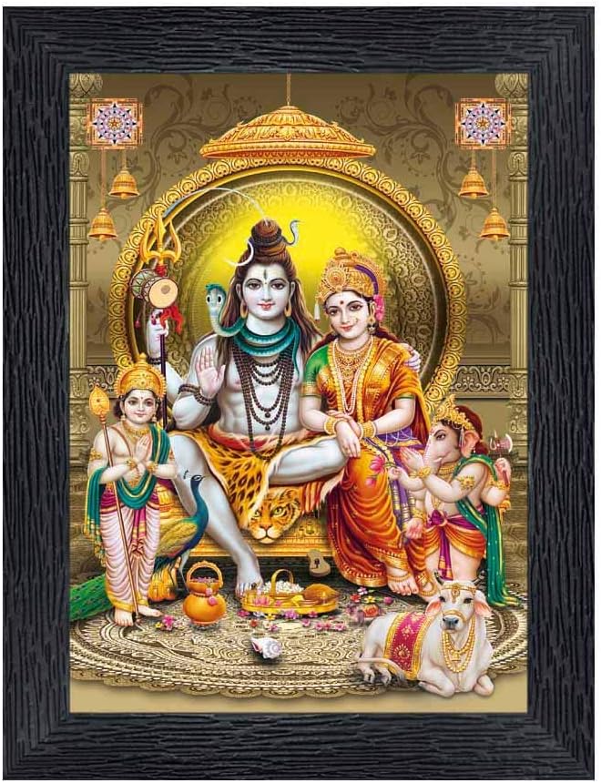SUNFRAMING ARTS Shiv parivar ji photo frame with laminated sheet Size ...
