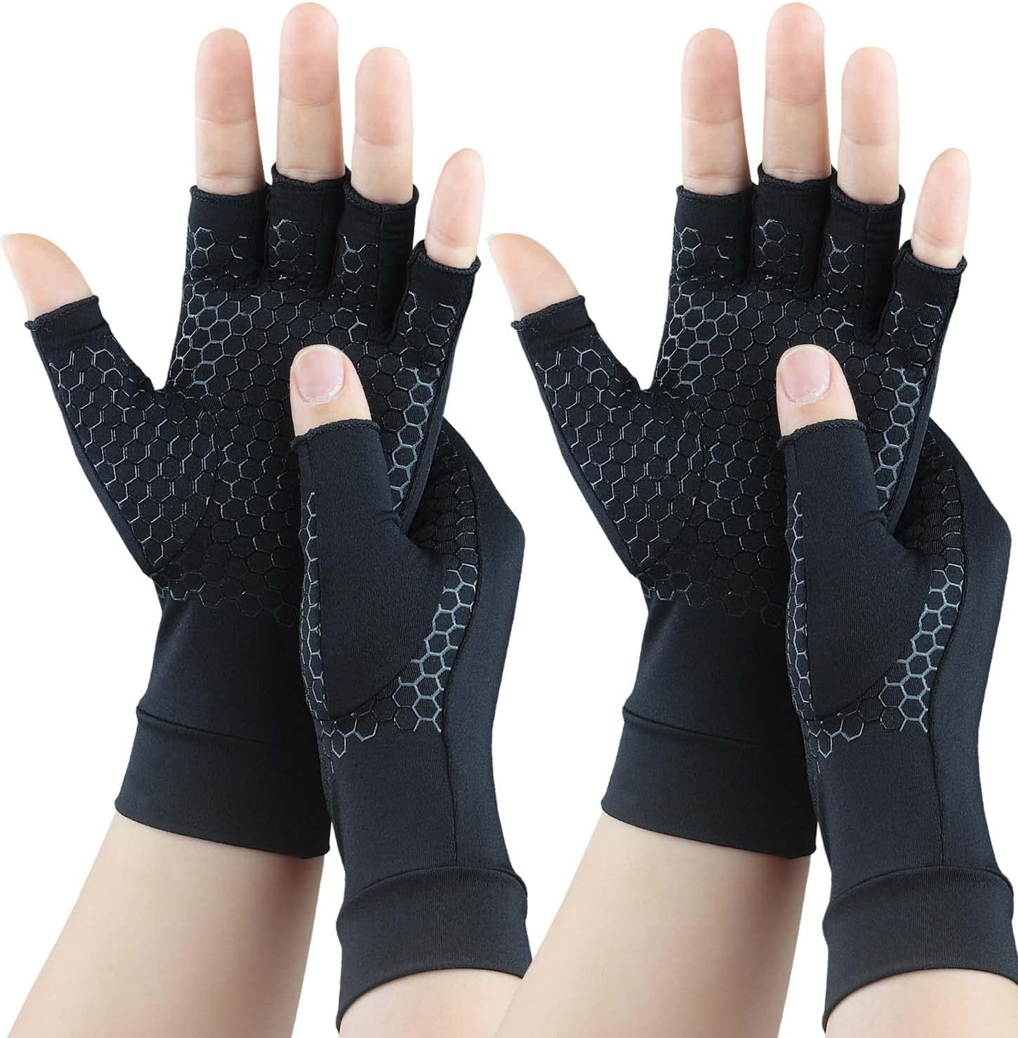 Amazon.com: Copper Hands Fingerless Compression Gloves by BulbHead ...