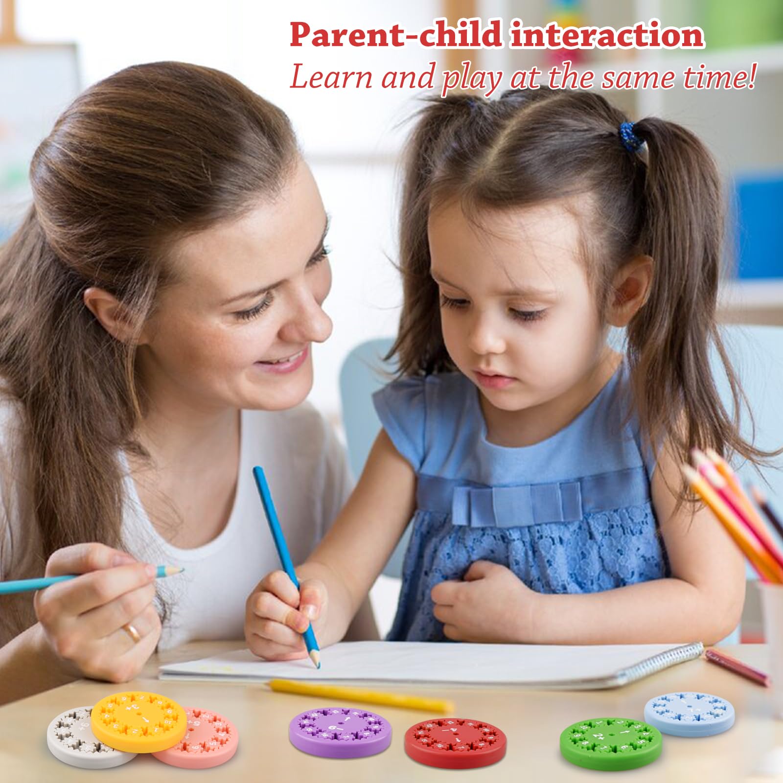 Math Fidget Spinners, 9Pcs Math Fidget Toy, Math Facts Fidget for Kids ...