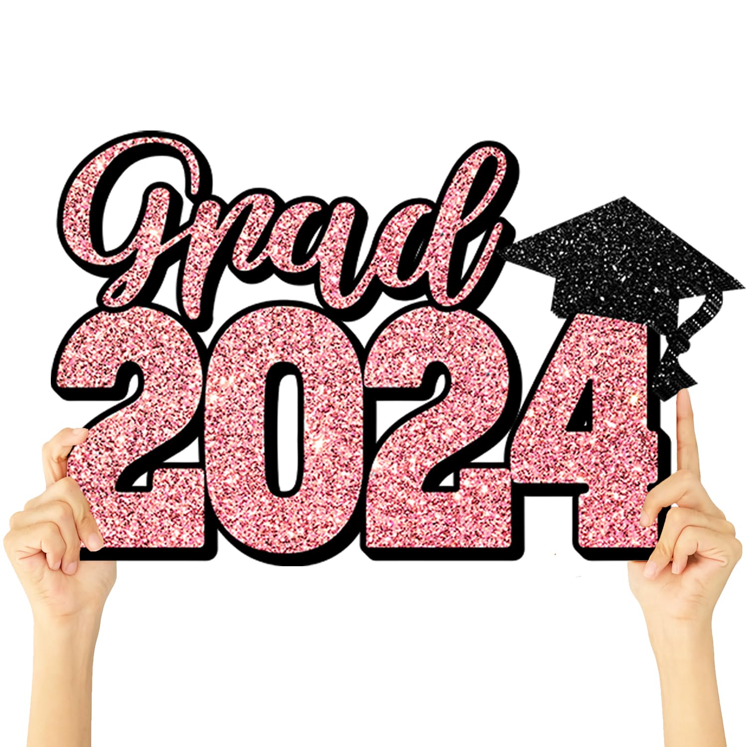 Amazon.com: Pink Graduation Sign Graduation Photo Booth Prop Party ...
