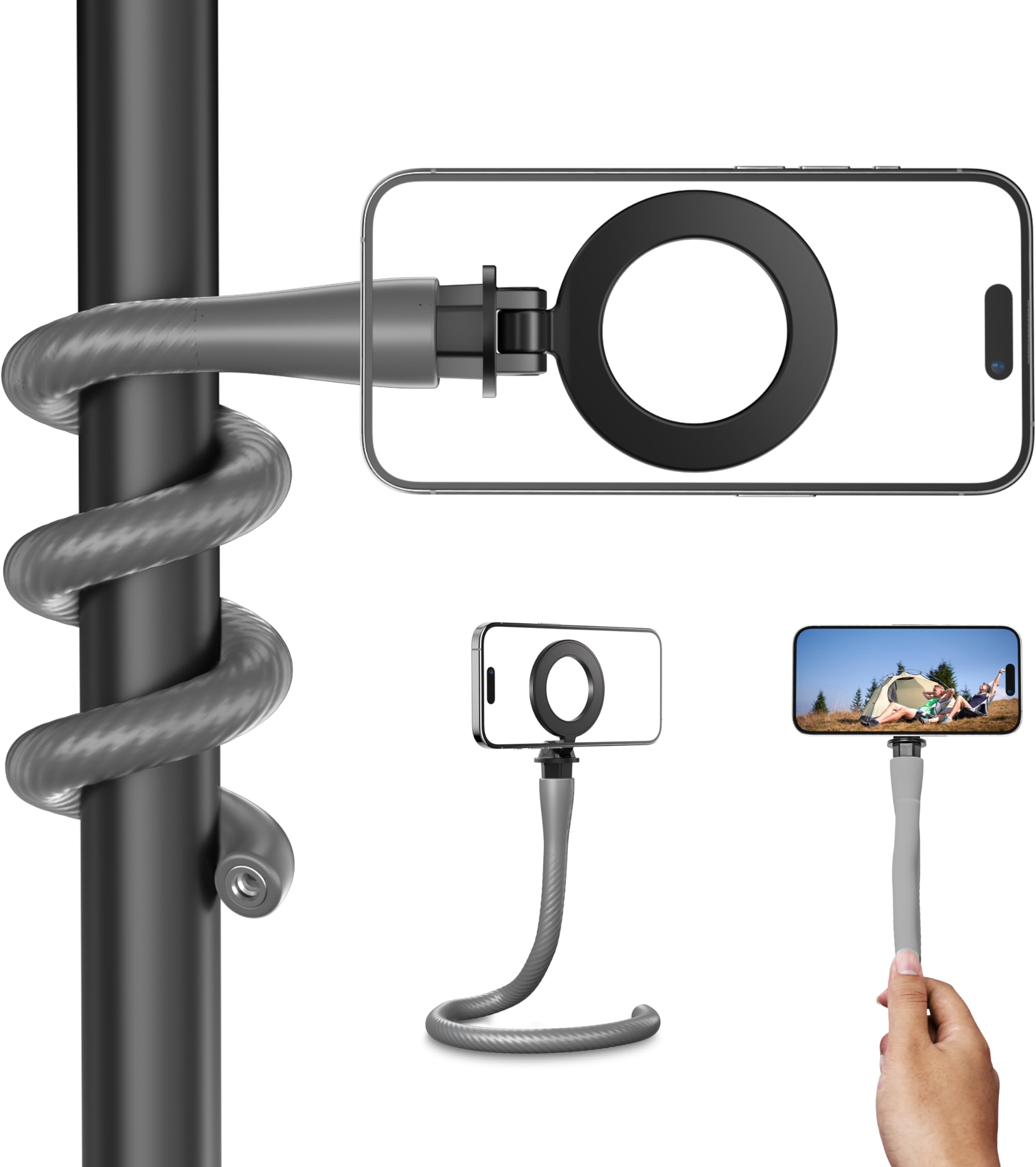 Amazon.com: TELESIN Flexible Mount Clamp for GoPro Insta360 Phones ...