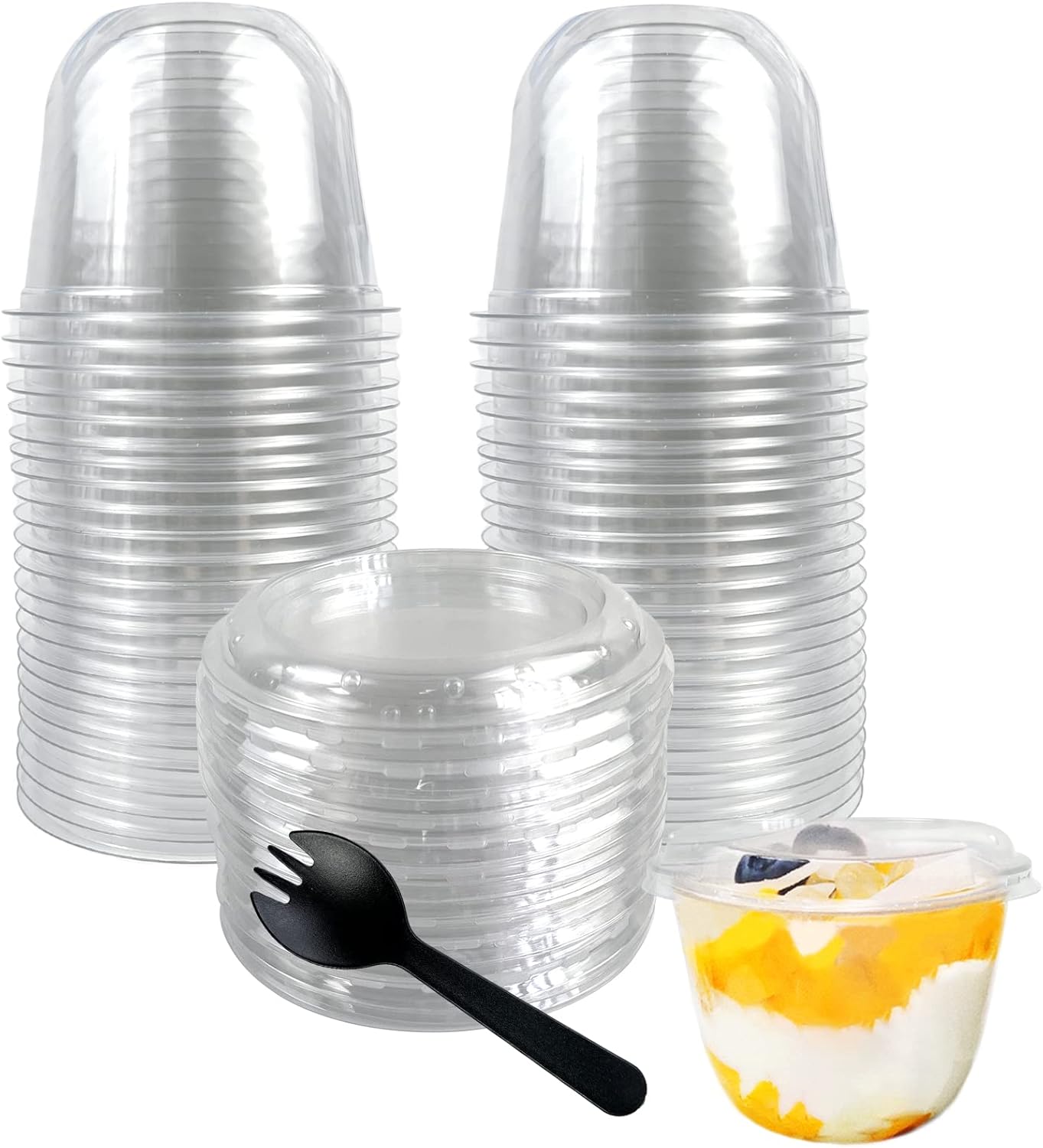 Amazon.com: 50 Pack Disposable Dessert Cups, Clear Plastic Cups with ...