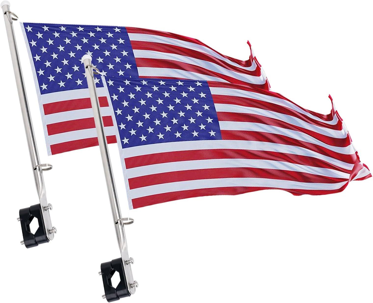 Amazon.com : 2 Pack Universal Boat Flag with Boat Flag Pole Kit ...