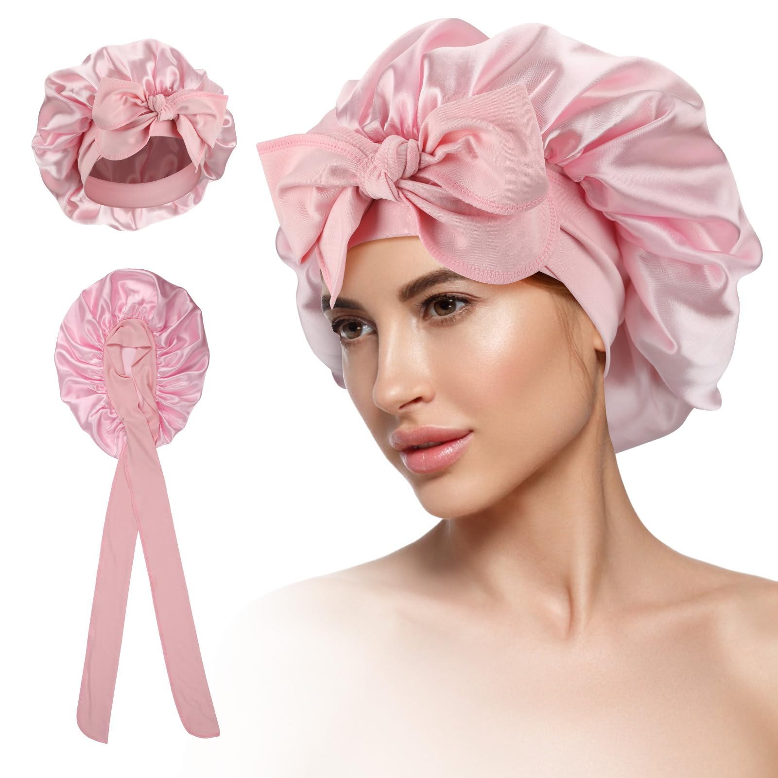 Amazon.com : Flaviao Silk Bonnet for Sleeping Women, Satin Silk Hair ...