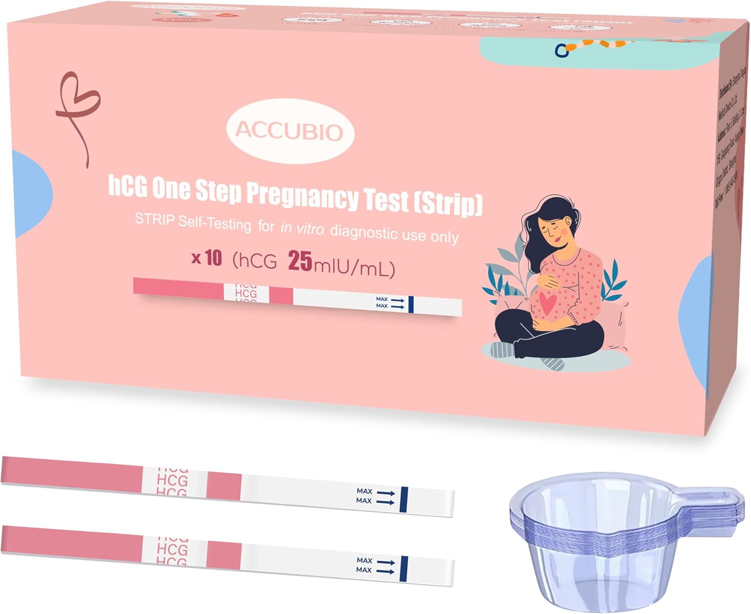 Amazon.com: Pregnancy Test Strips with Urine Cups, hCG Detection Home ...