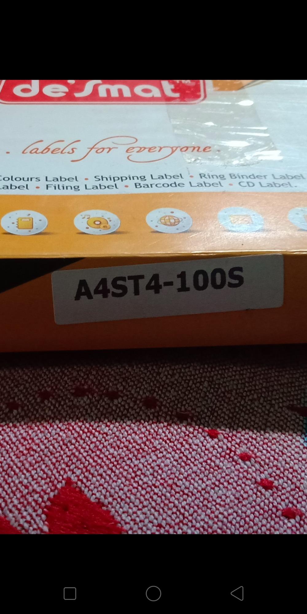 Desmat A4 Size Paper Labels Sticker for Laser, Inkjet & Copiers (40 ...