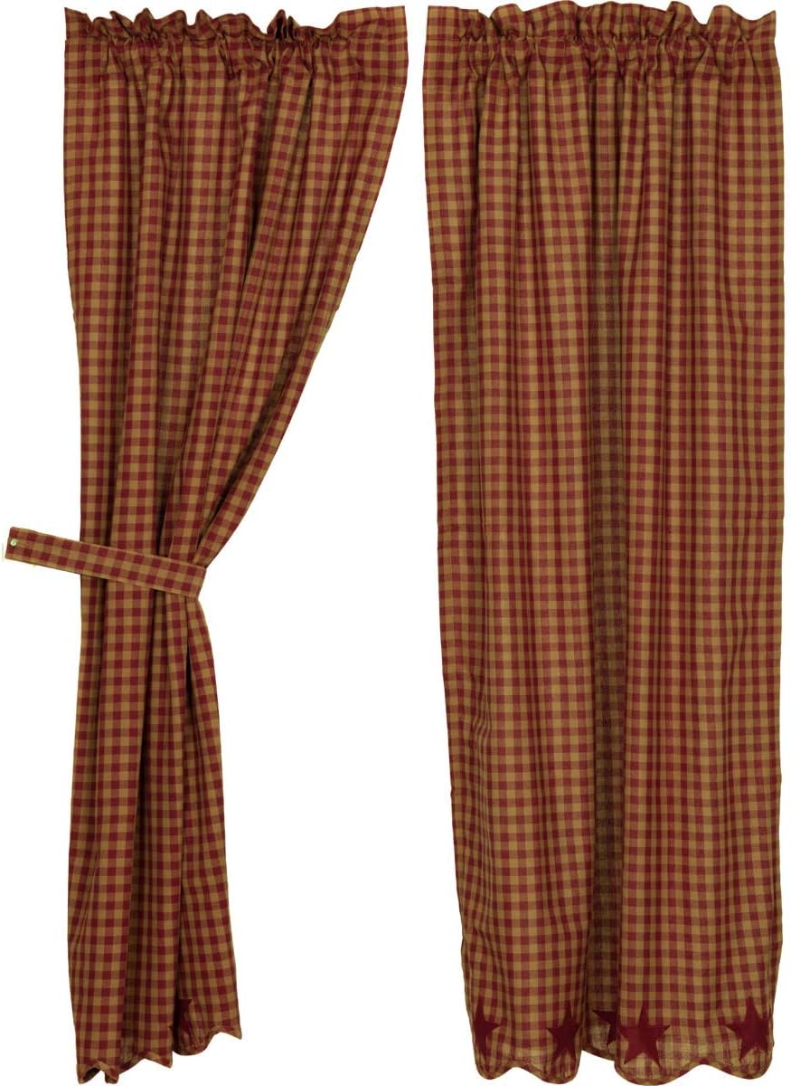 Amazon.com: VHC Brands Prescott Rustic 63"x36" Panel Pair Brown Rod ...