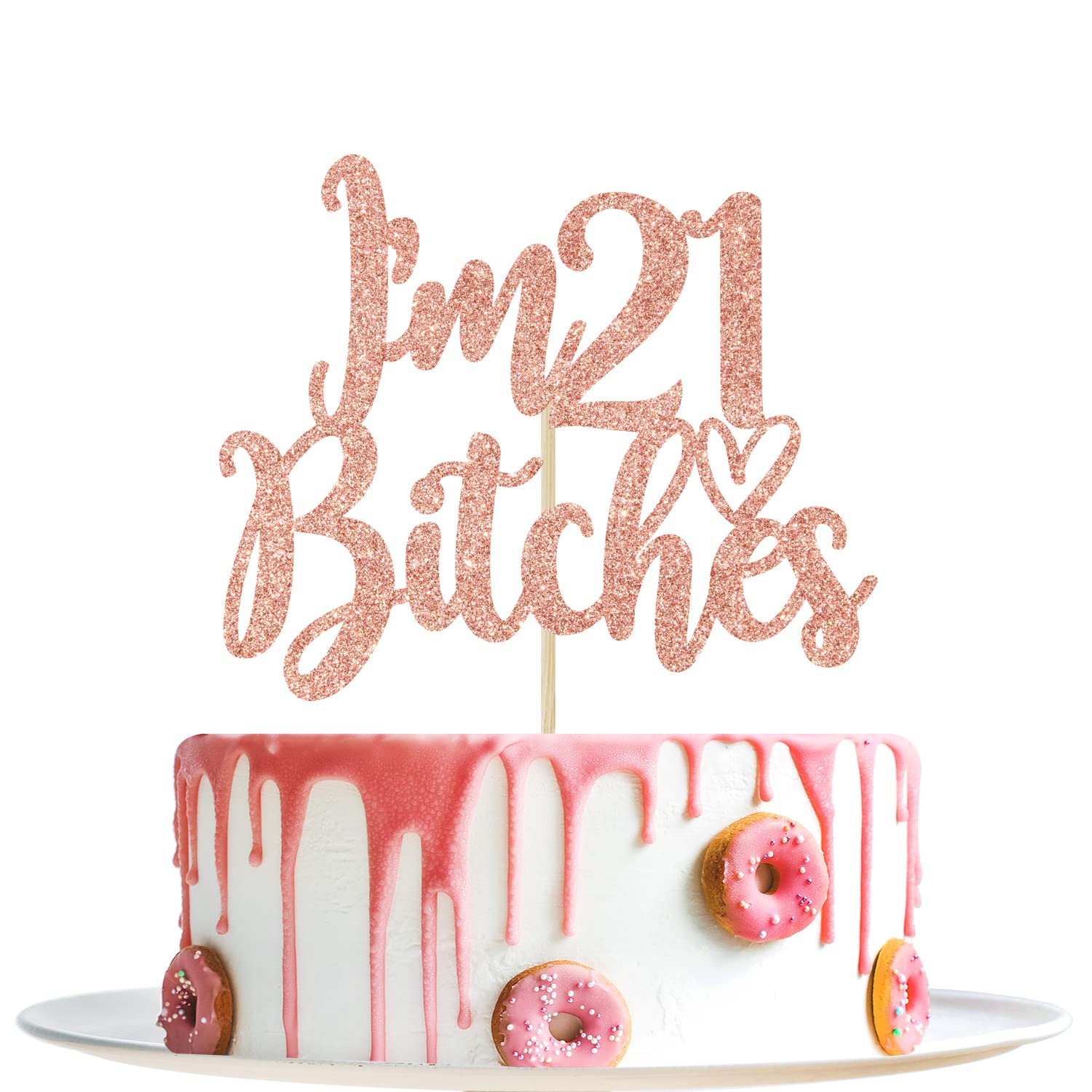 Buy Rose Gold Glitter I'm 21 Cake Topper - 21st Birthday Cake Decor ...